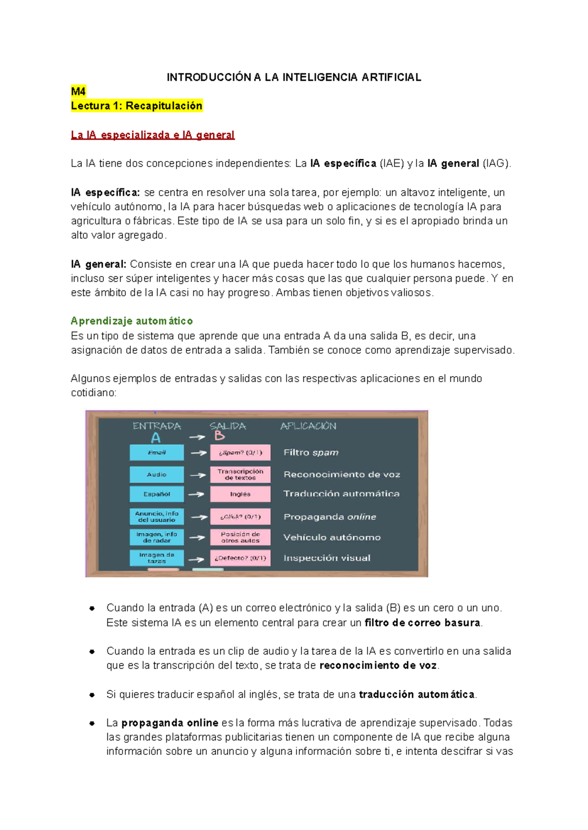 M4 IA - Resumen de Lecturas sobre Inteligencia Artificial - Studocu