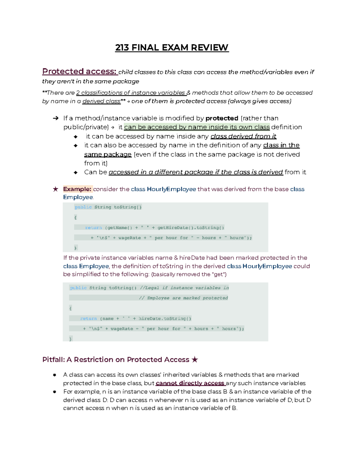 CP213 Final EXAM - 213 FINAL EXAM REVIEW Protected access: child ...