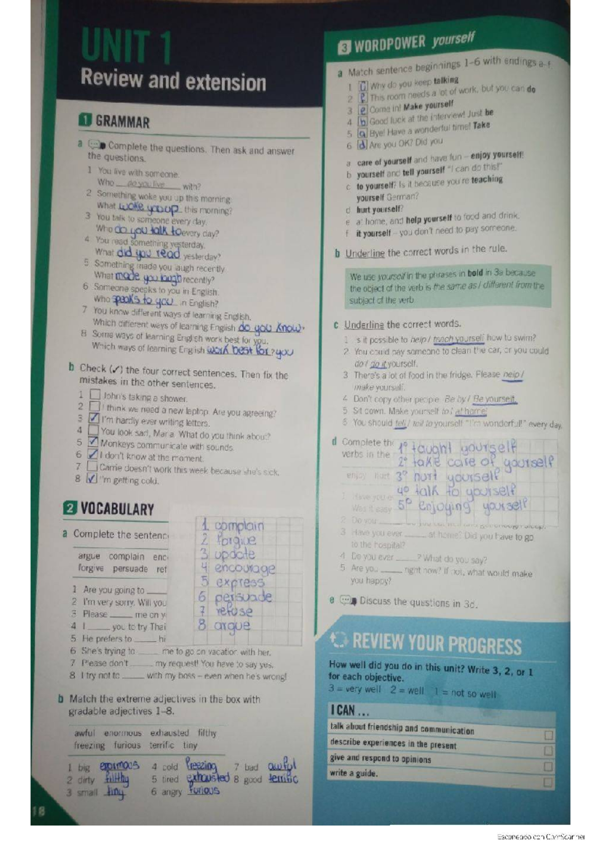 UNIT 1-5 REVIEW & EXTENSION NOTES A1/A2 ENGLISH - Studocu