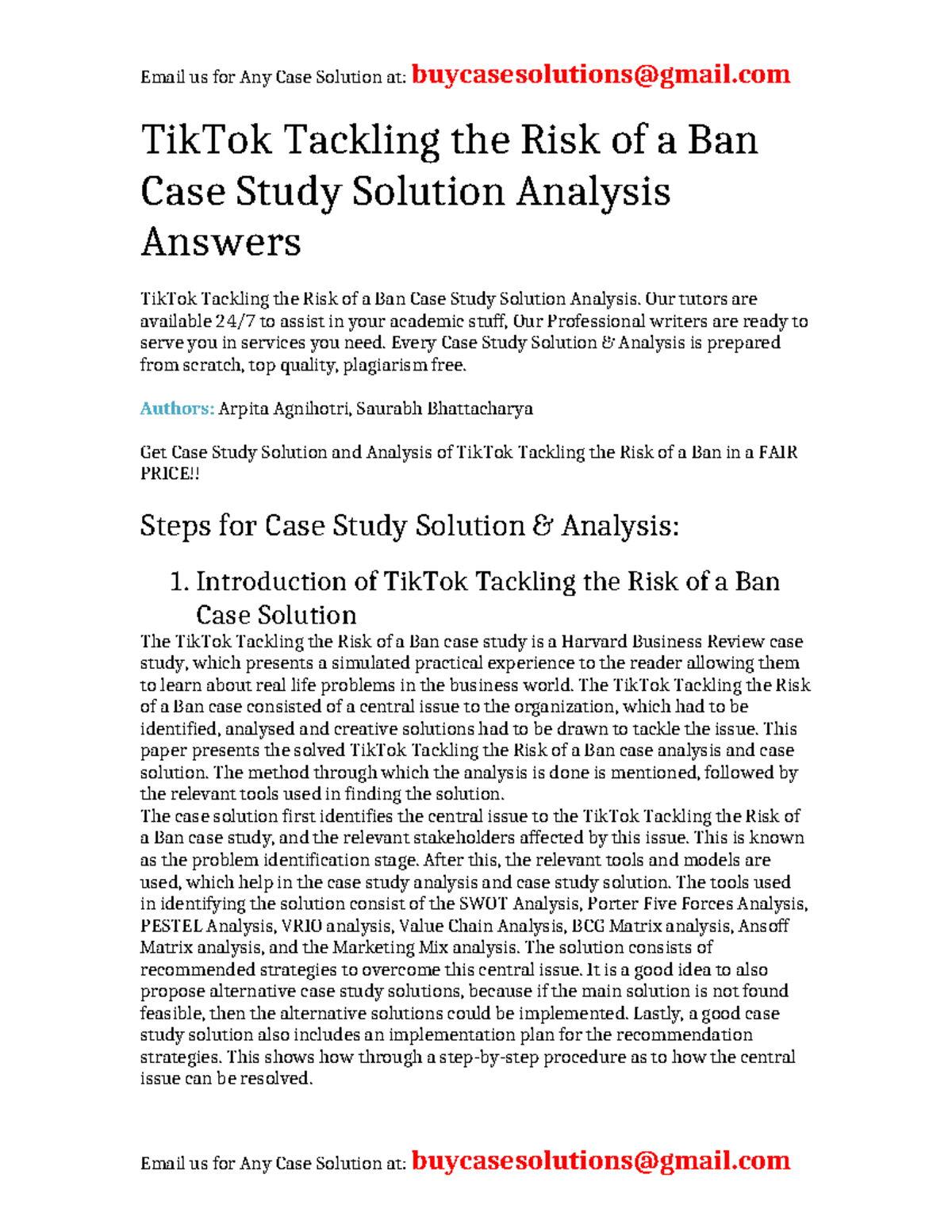 Case Solution TikTok Tackling the Risk of a Ban - TikTok Tackling the ...