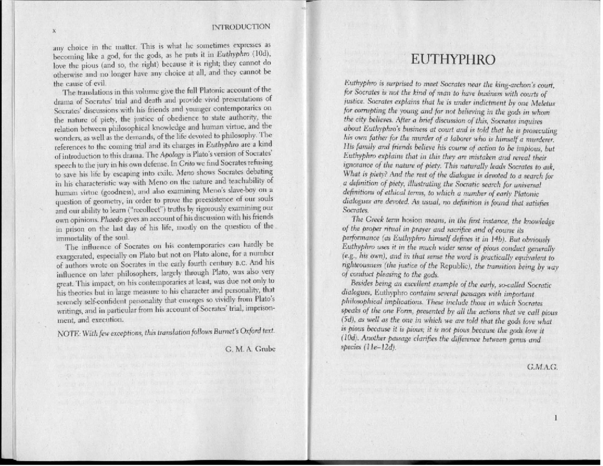 PLATO EUTHYPHRO: Analyzing Piety and Impiety in Socratic Dialogue - Studocu