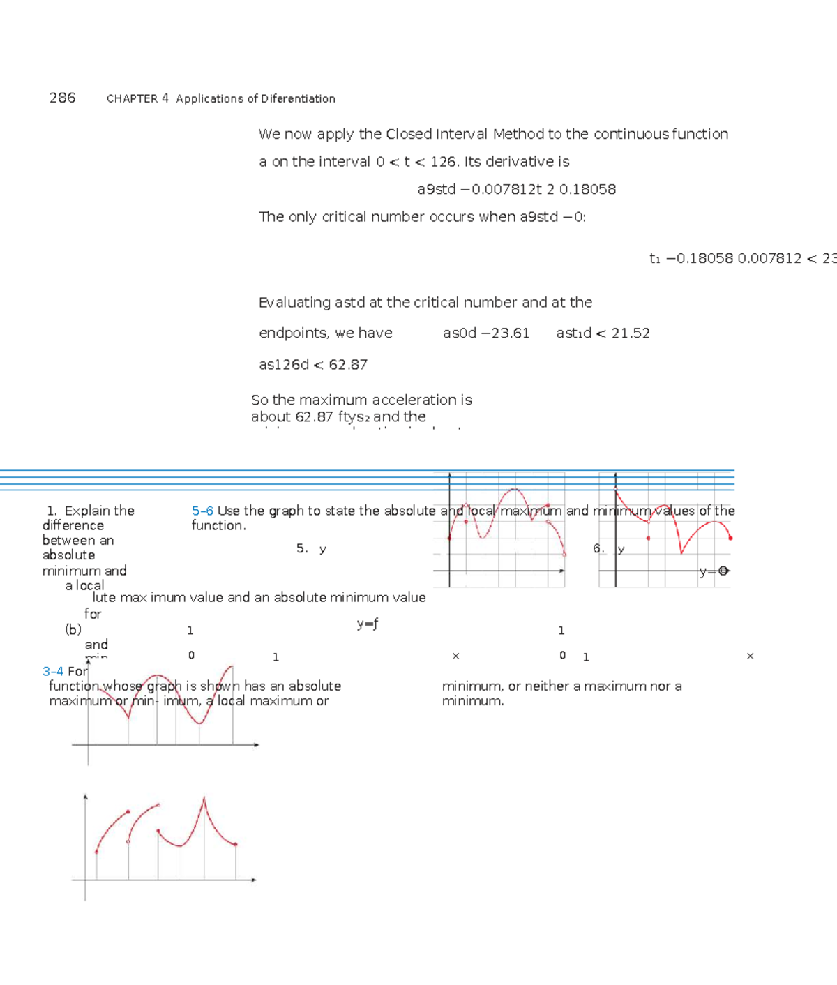 286 CHAPTER 4 Applications of Differentiation: Critical Points and Acceleration - Studocu