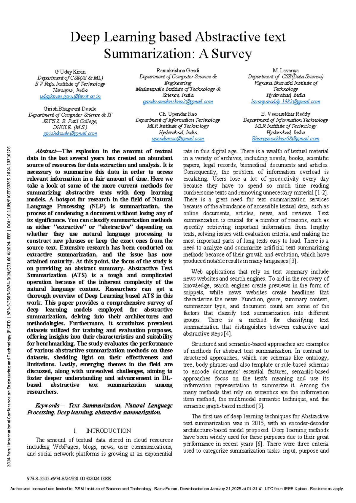 A Survey of Deep Learning for Abstractive Text Summarization - Studocu