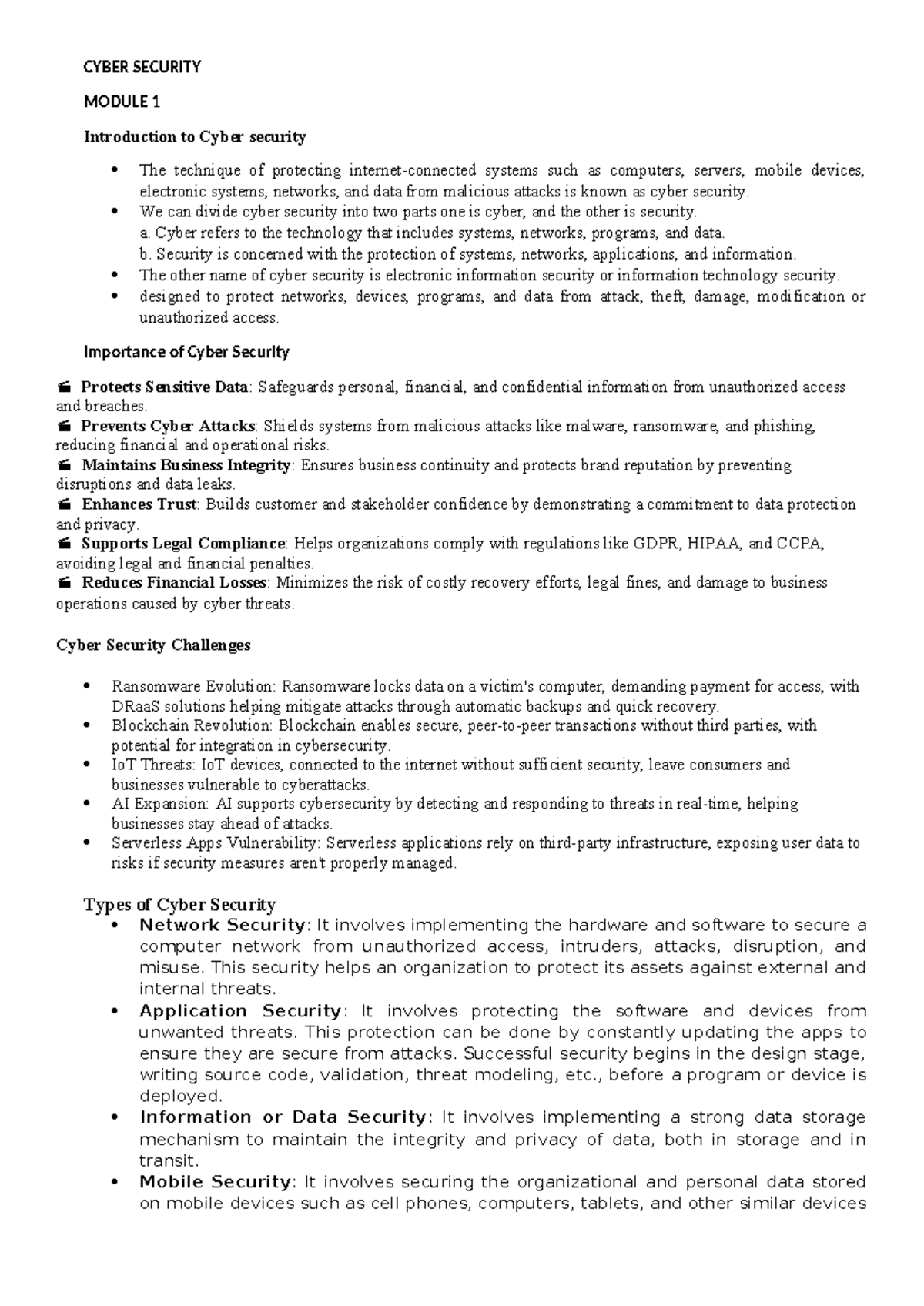 Cyber Security Overview - Maulana Abul Kalam Azad University - Studocu