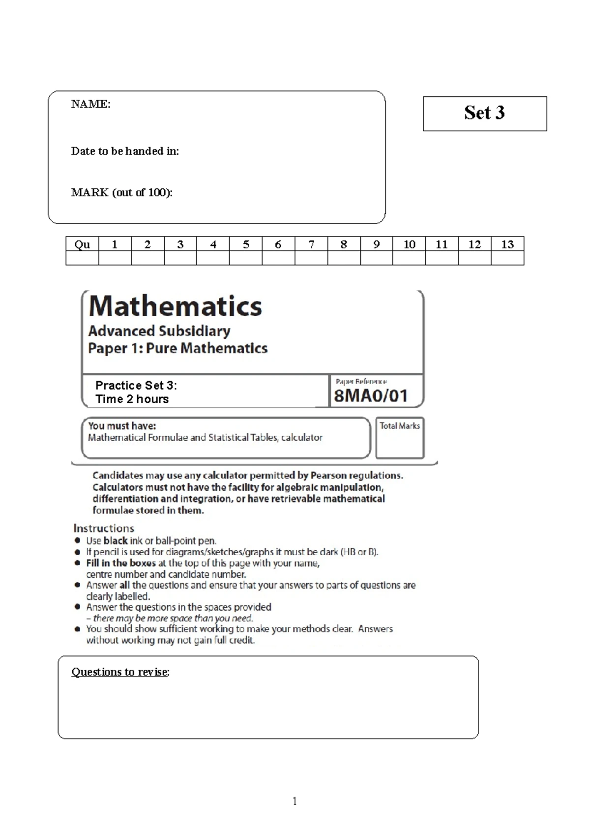 GCSE 9-1 3D Trigonometry Practice Questions with Solutions 30265 - Studocu