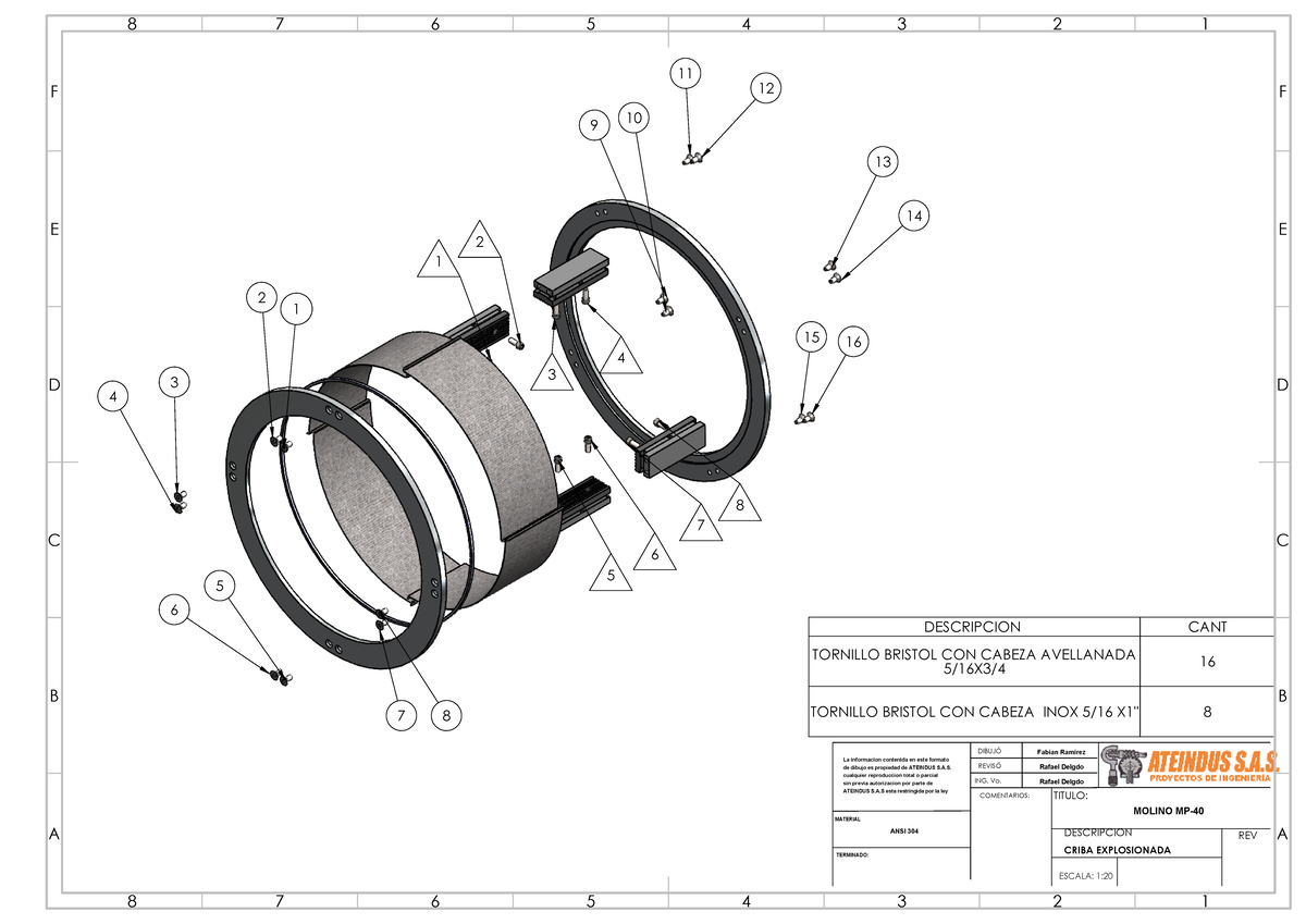 Criba explosionado pepsico mp-40 - 2 3 4 1 6 5 7 8 9 10 11 12 13 14 ...