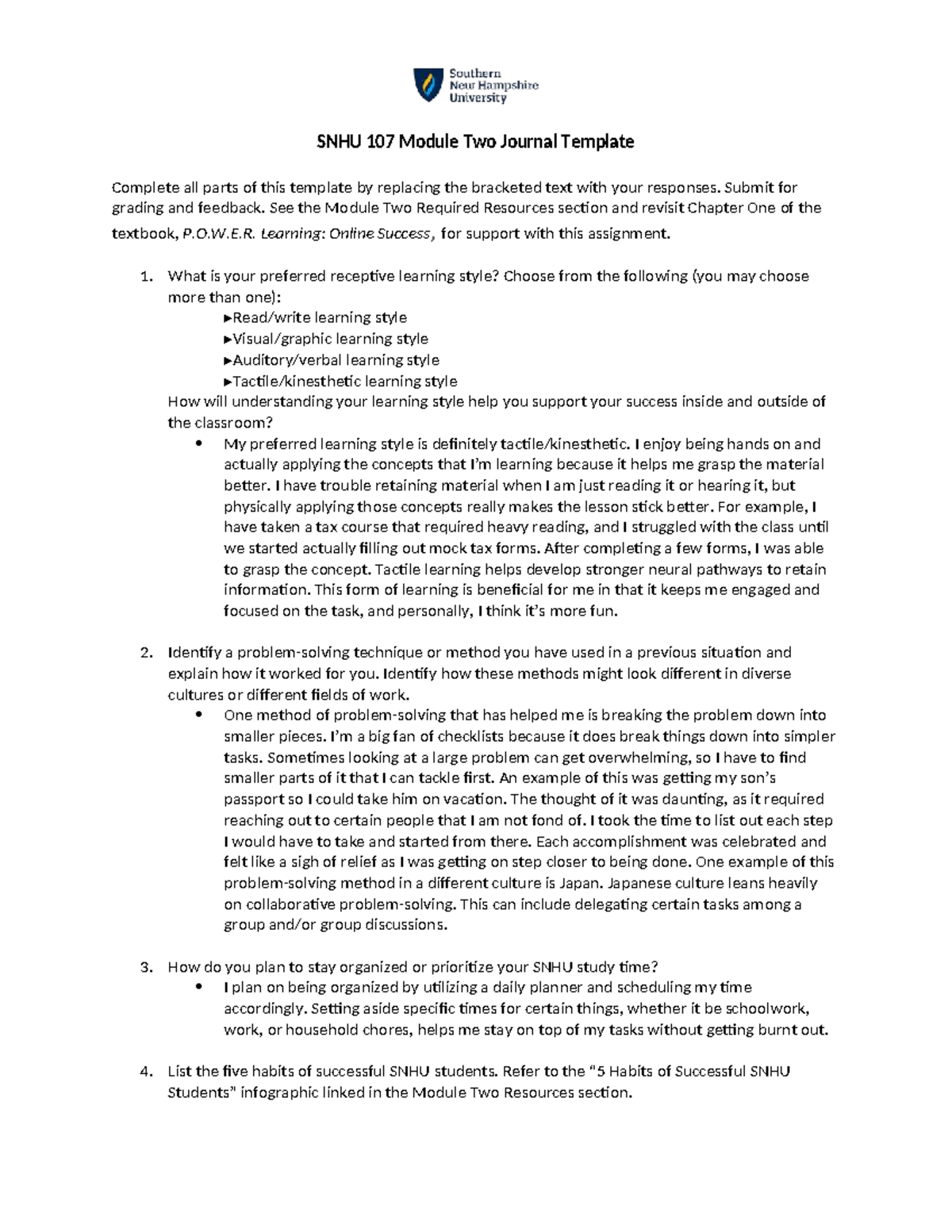 SNHU 107 Module Two Journal Template - SNHU 107 Module Two Journal ...