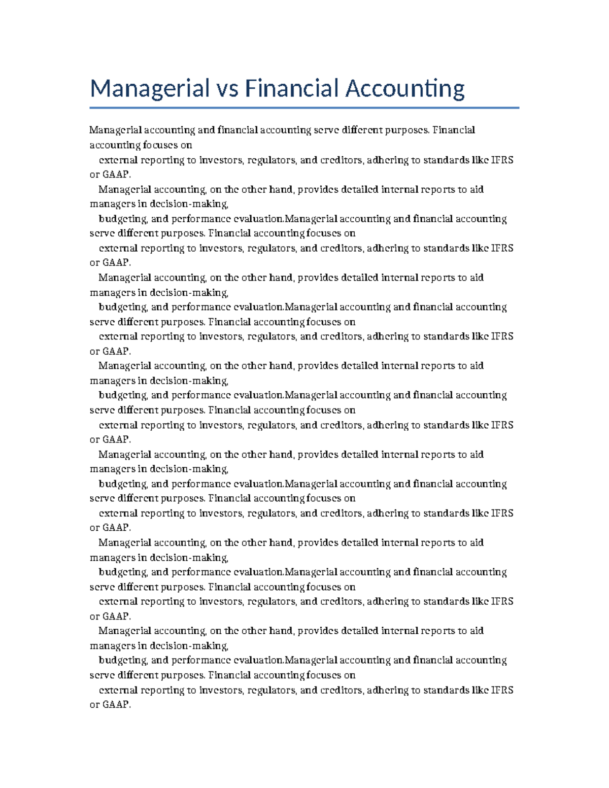 Managerial vs Financial Accounting: Key Differences Explained - Studocu