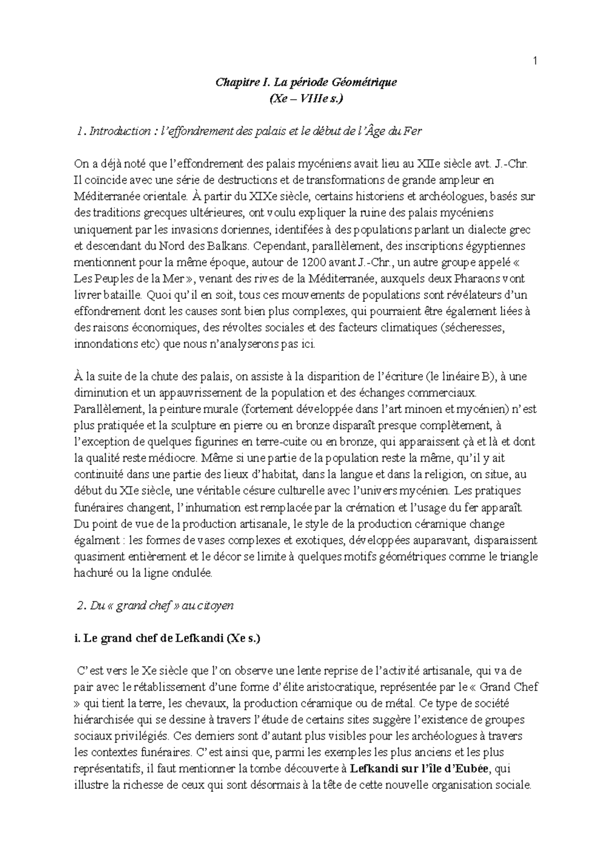 Monde Grecque (note de cours avec images) - Chapitre I. La période ...