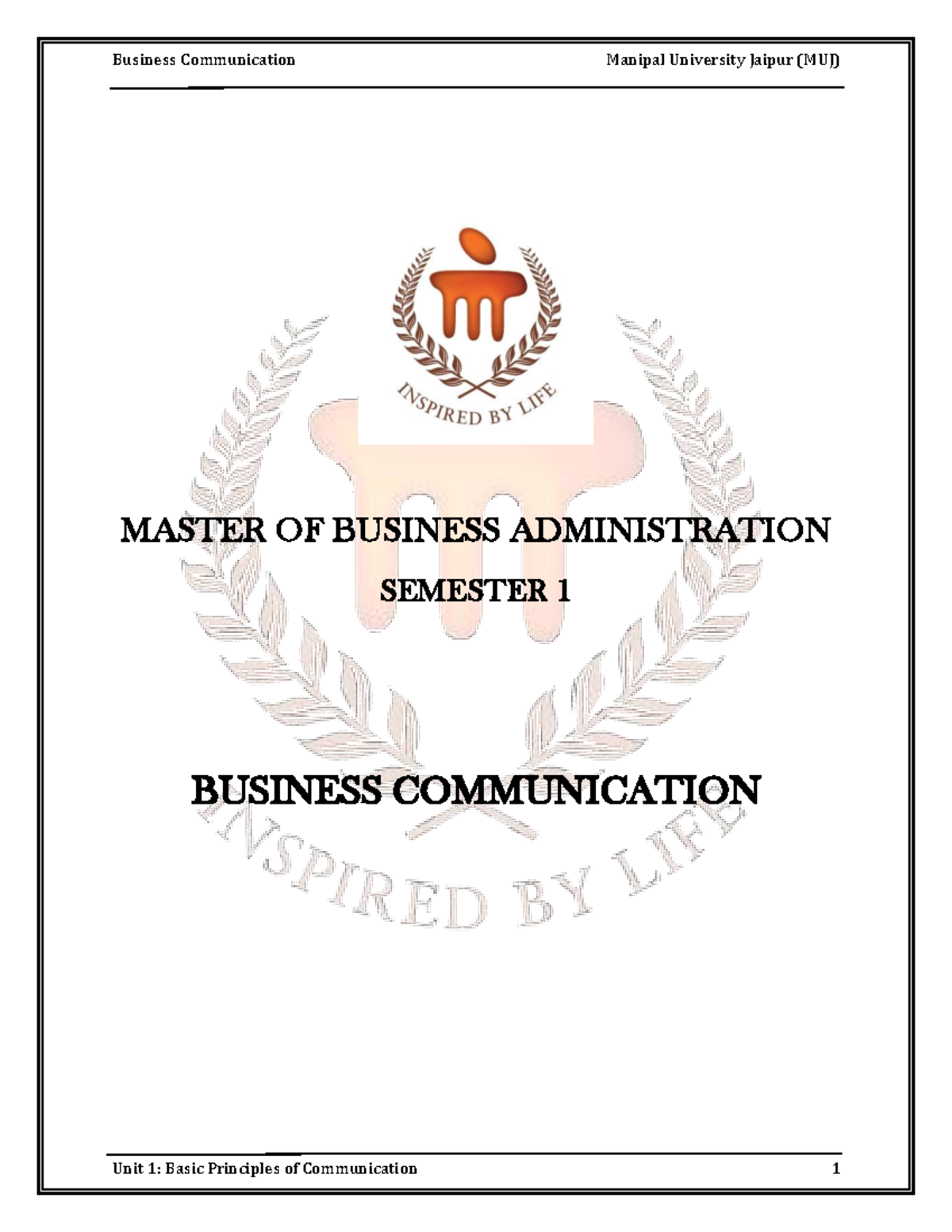 Business Communication - Unit 1: Basic Principles of Communication (MBA ...