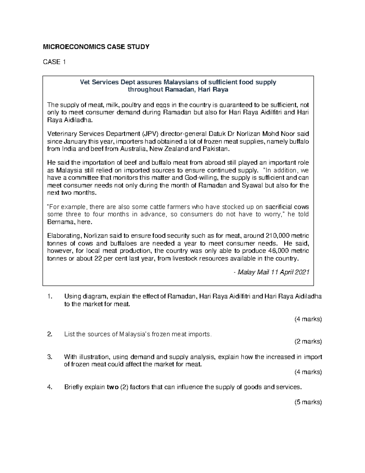 Tutorial Case study OCT 2023 - MICROECONOMICS CASE STUDY CASE 1 1 ...