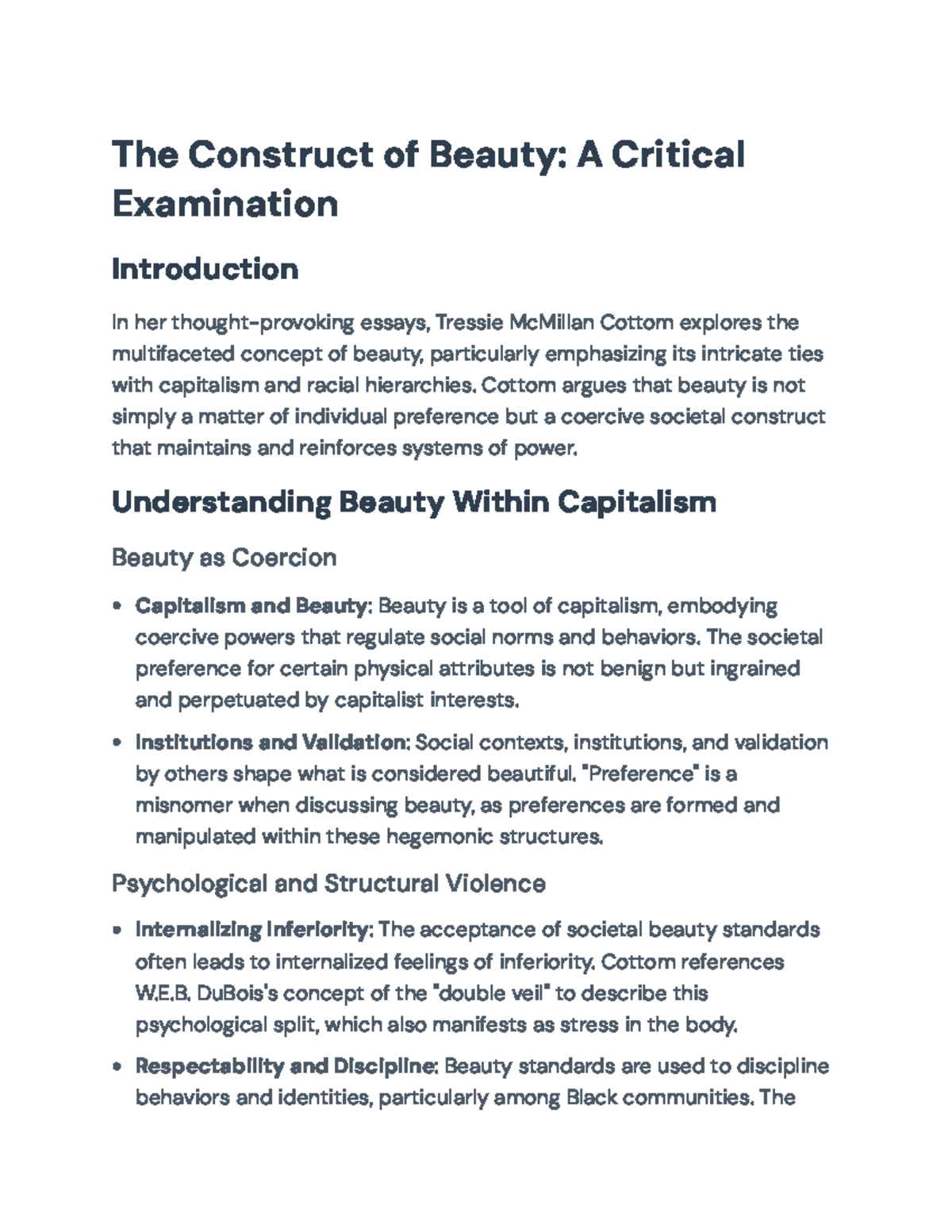 The Construct of Beauty: Analyzing Capitalism and Racial Hierarchies ...