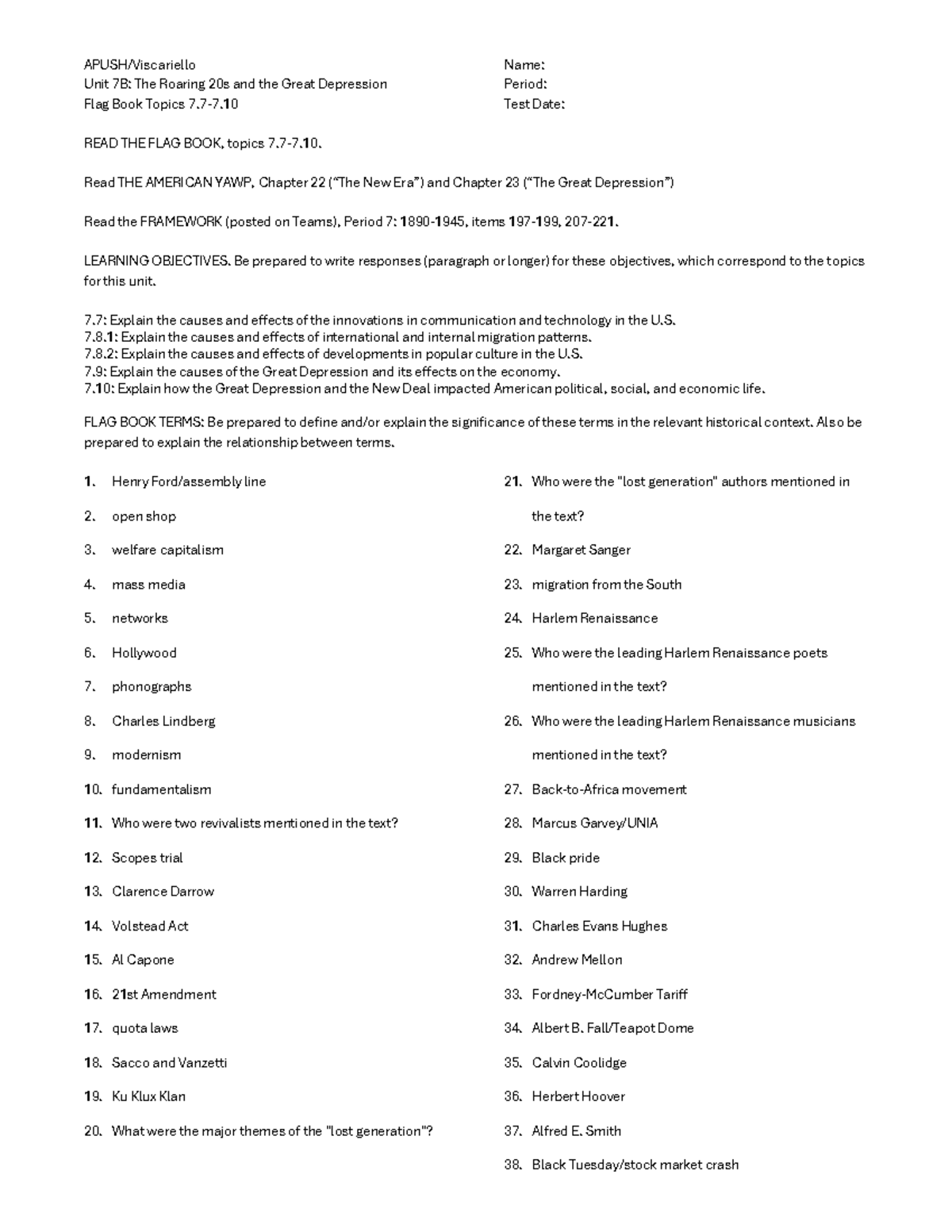 Unit 7B: The New Deal and its Impact on American Society (APUSH ...