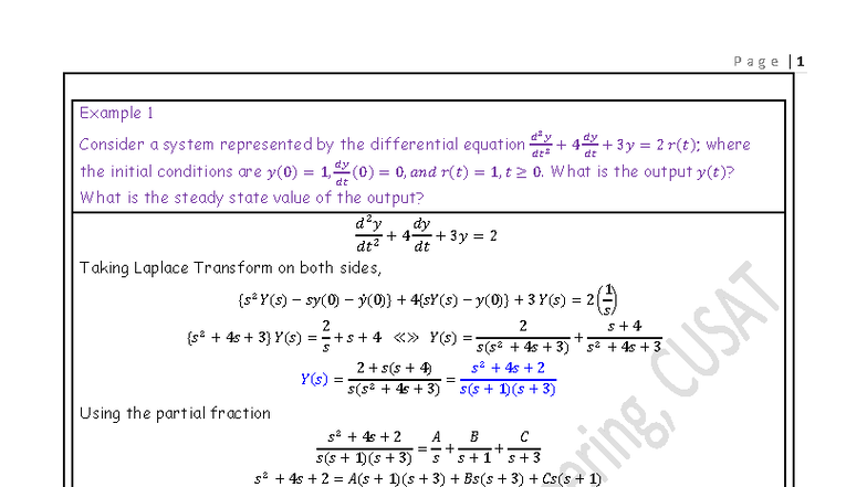 Control Engg 3: Transfer Functions and Differential Equations - Studocu
