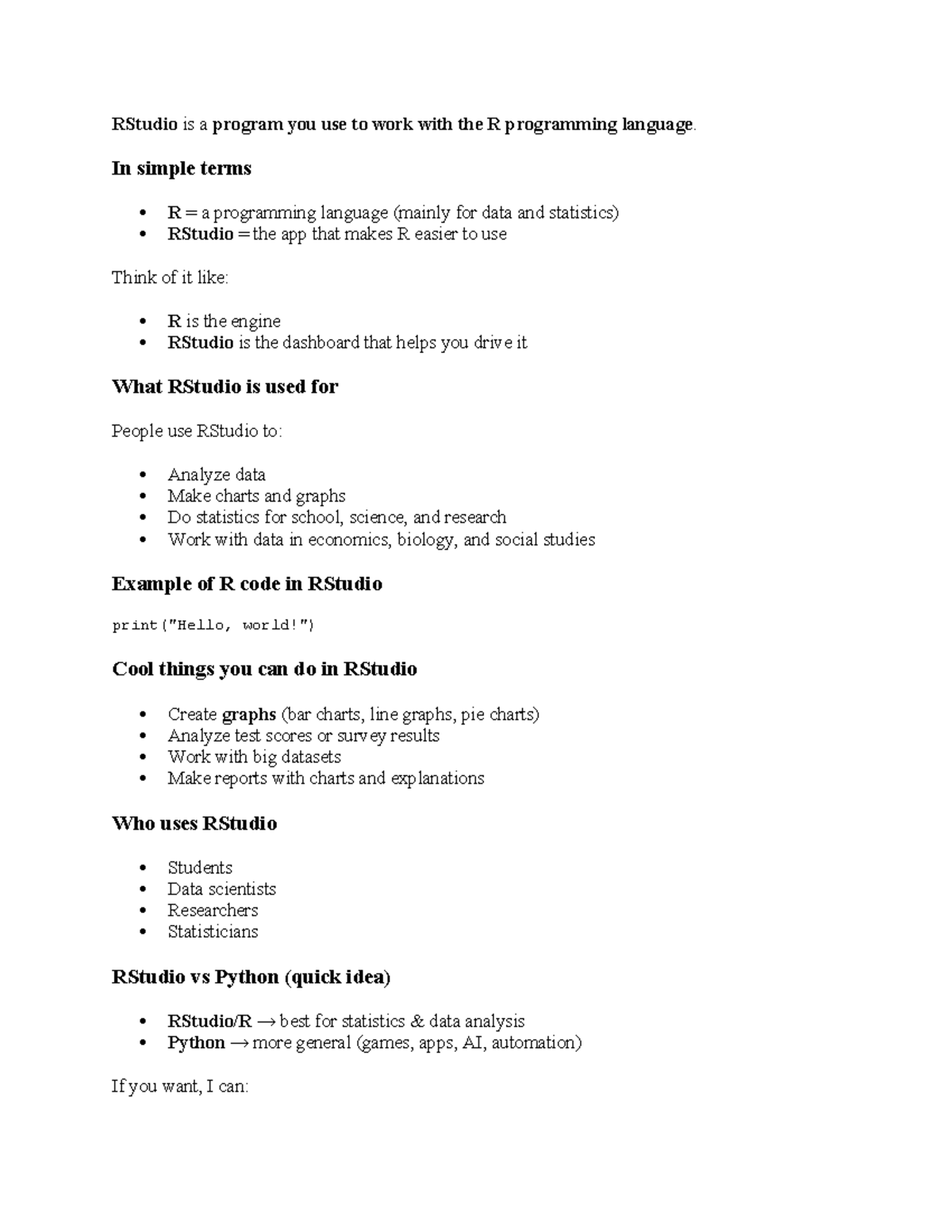 R Programming & RStudio Overview for Data Analysis - Studocu