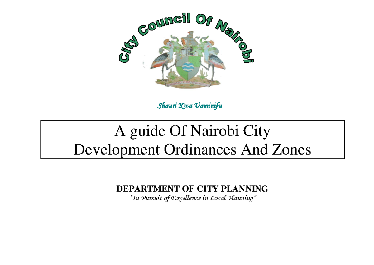 CCN Nairobi City Zoning Guidelines: Development Ordinances Overview ...