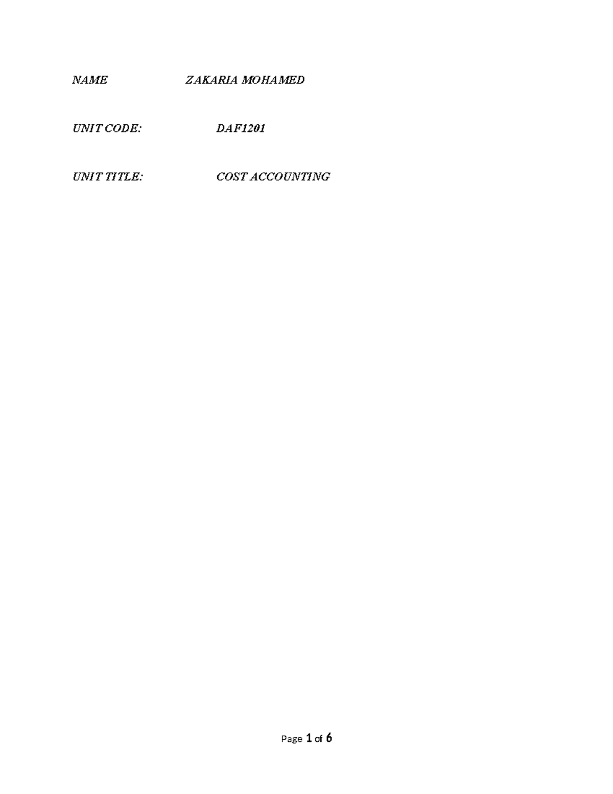 Cost Accounting DAF1201: EOQ & Variance Analysis Notes - Studocu