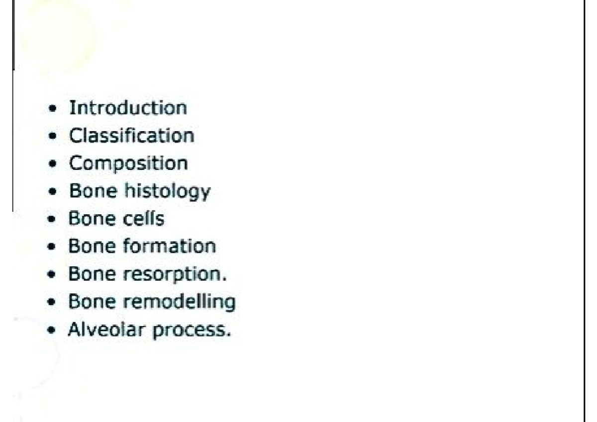 LIC 210 Alveolar Bone: Classification, Histology, and Composition - Studocu