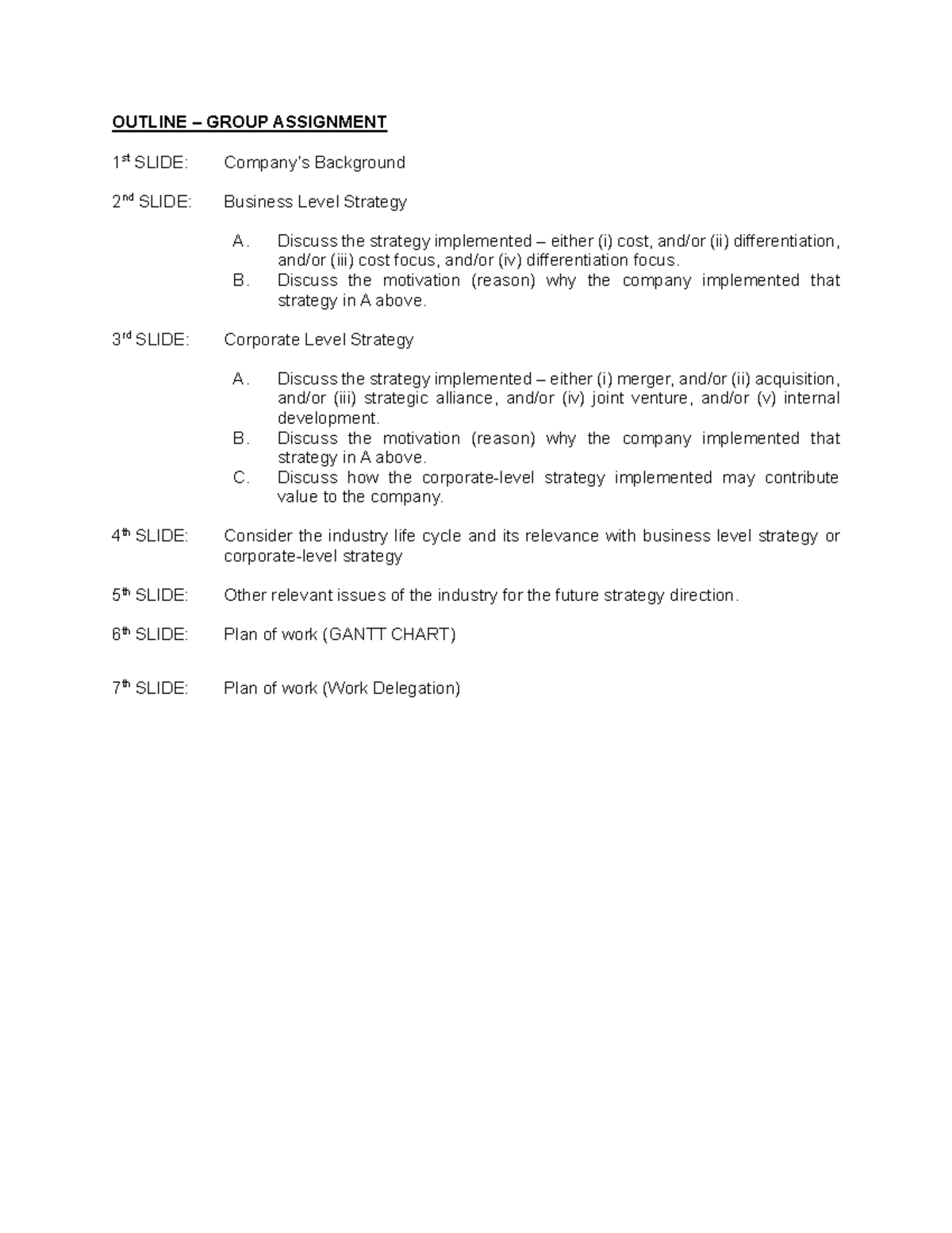 BUS 101: Business Case Analysis Presentation Outline - Studocu