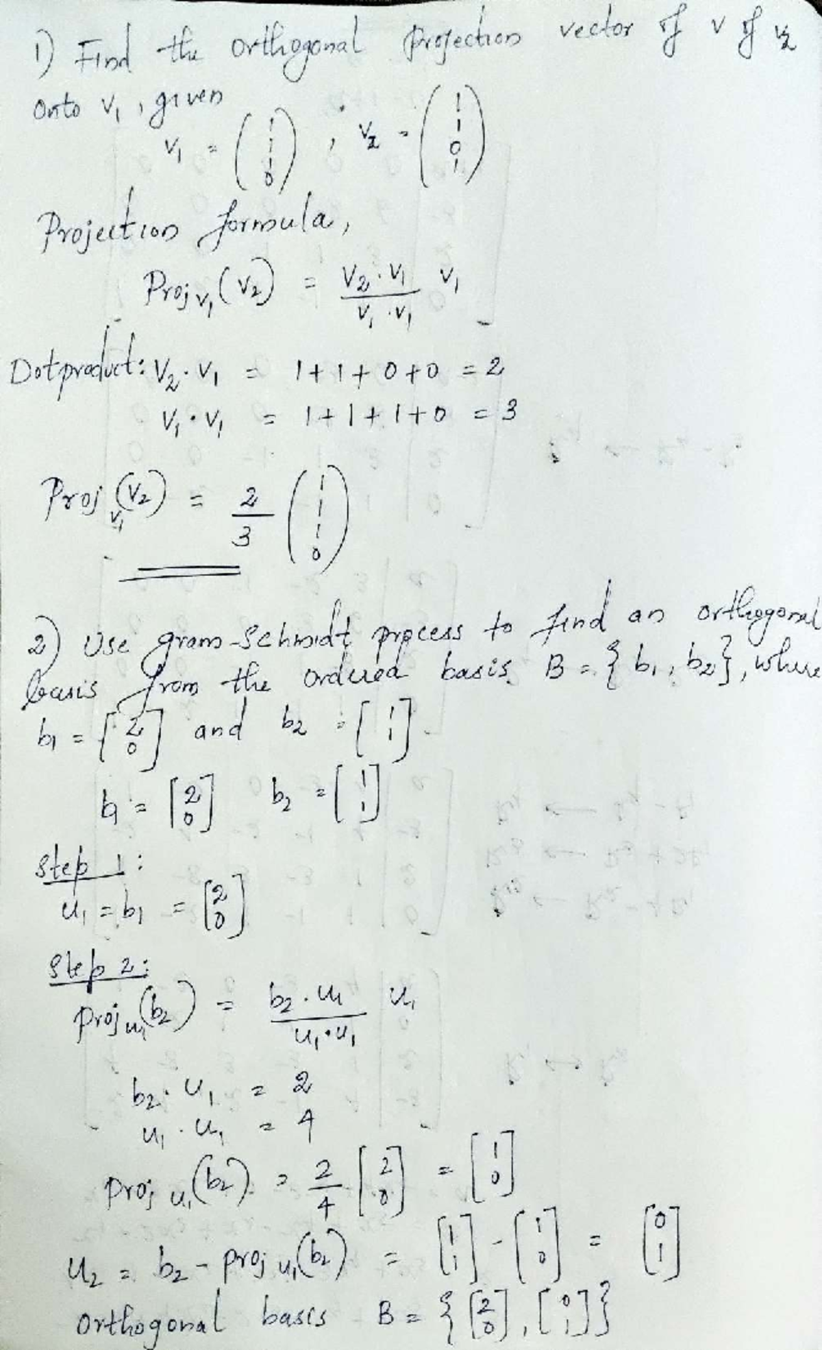 Orthogonal Projection and Gram-Schmidt Process in R³ - MATH 101 - Studocu