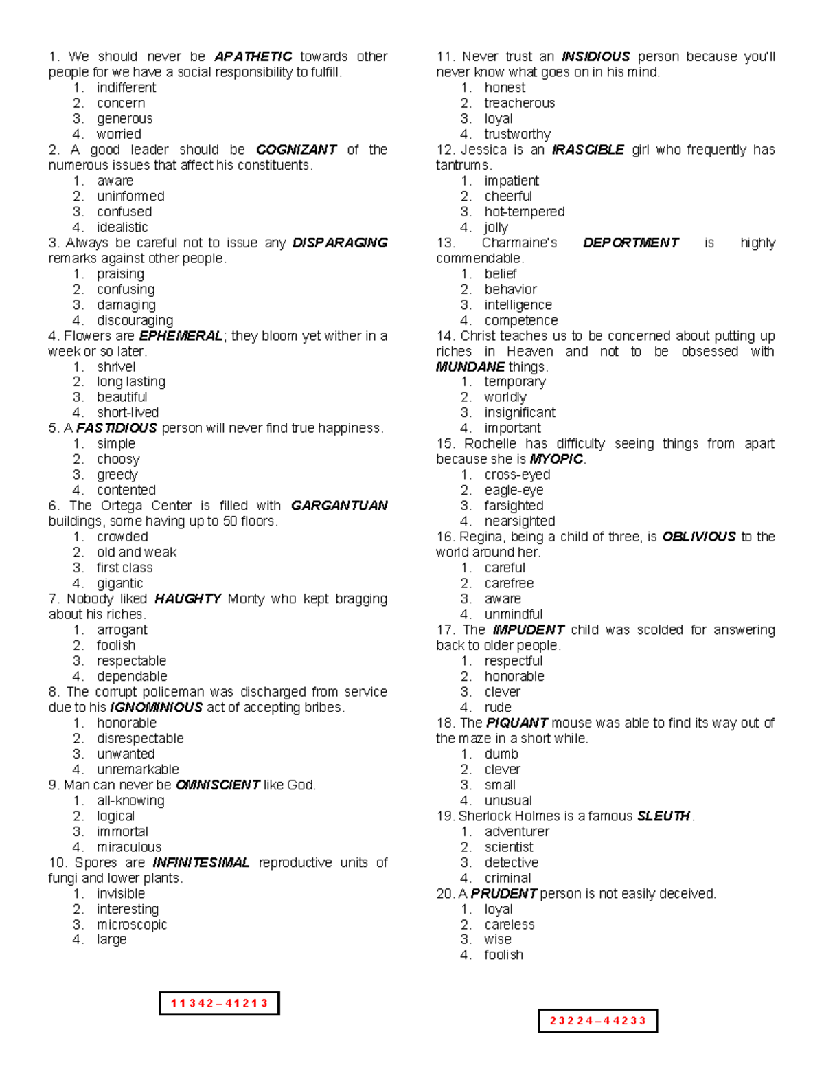 Vocabulary words - ccccc: definitions and examples - Studocu
