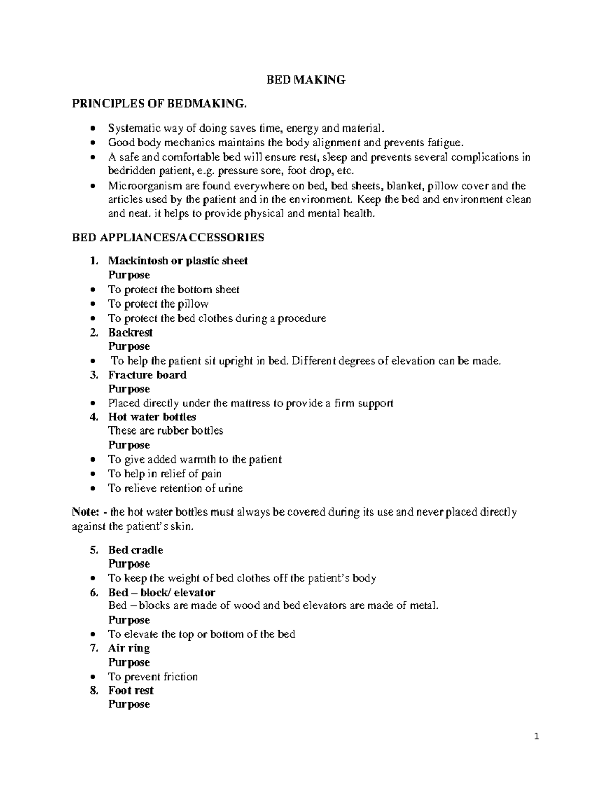 BED Making 054058: Principles, Methods, and Patient Care Techniques ...