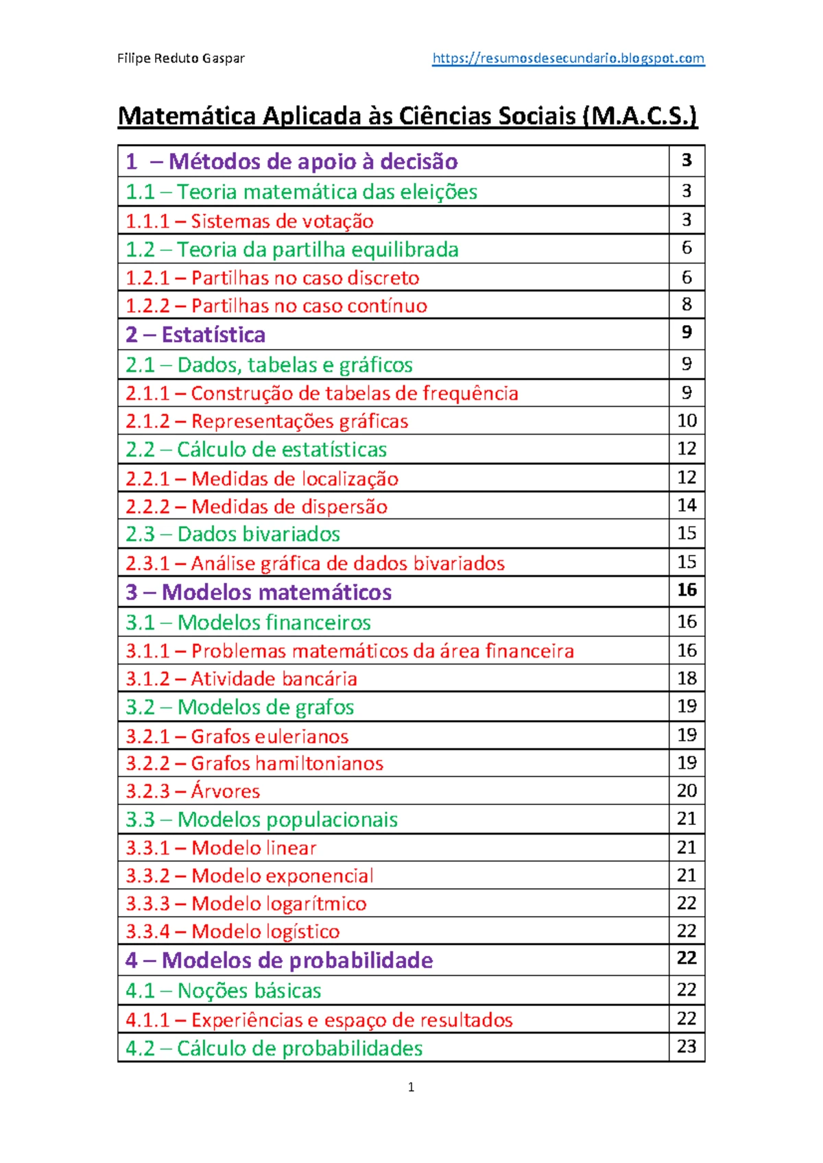 10º MACS TE - resumo macs 10ºano - Métodos de Apoio à Decisão Divisor ...