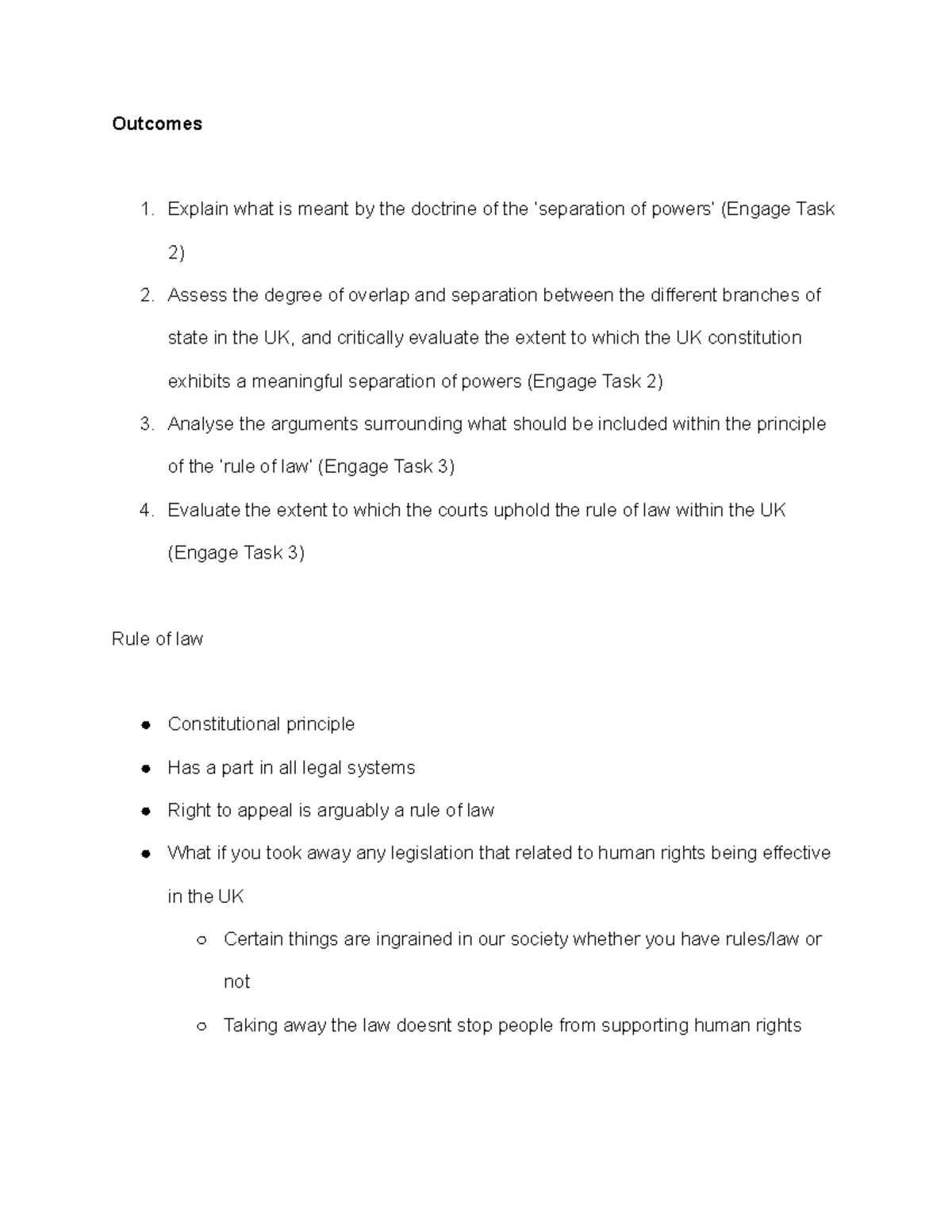 Workshop 2: Separation of Powers & Rule of Law Analysis (Engage Tasks 1 ...