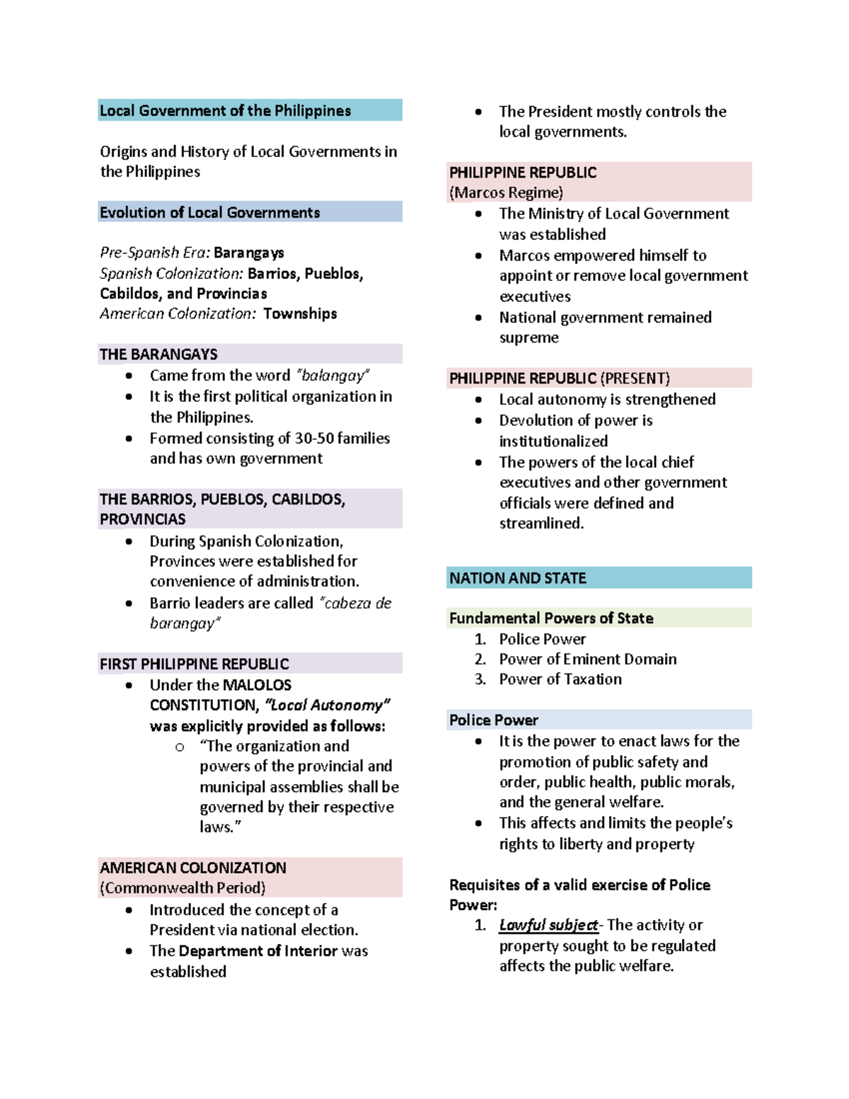 Local Government History in the Philippines: An Overview - Studocu