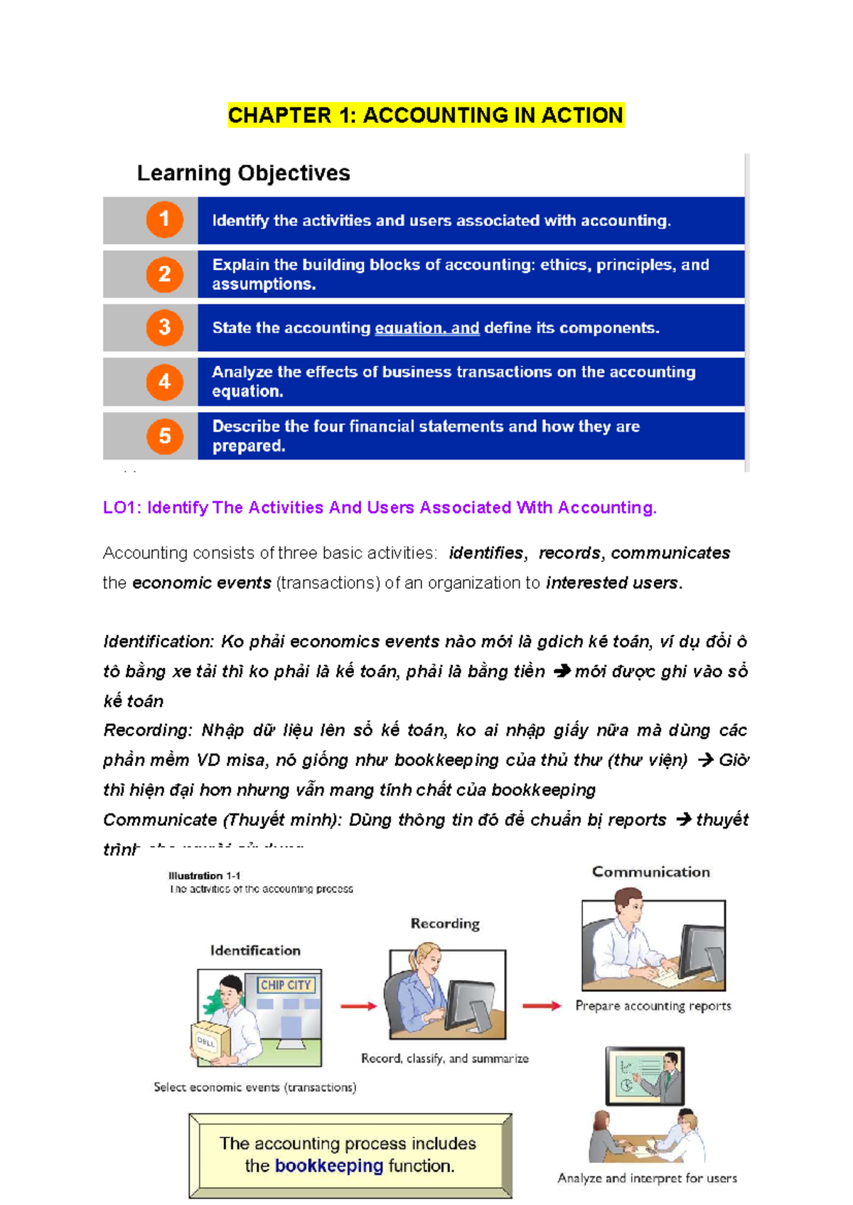 Chapter 1: Accounting in Action - Activities & Users Overview (PA ...