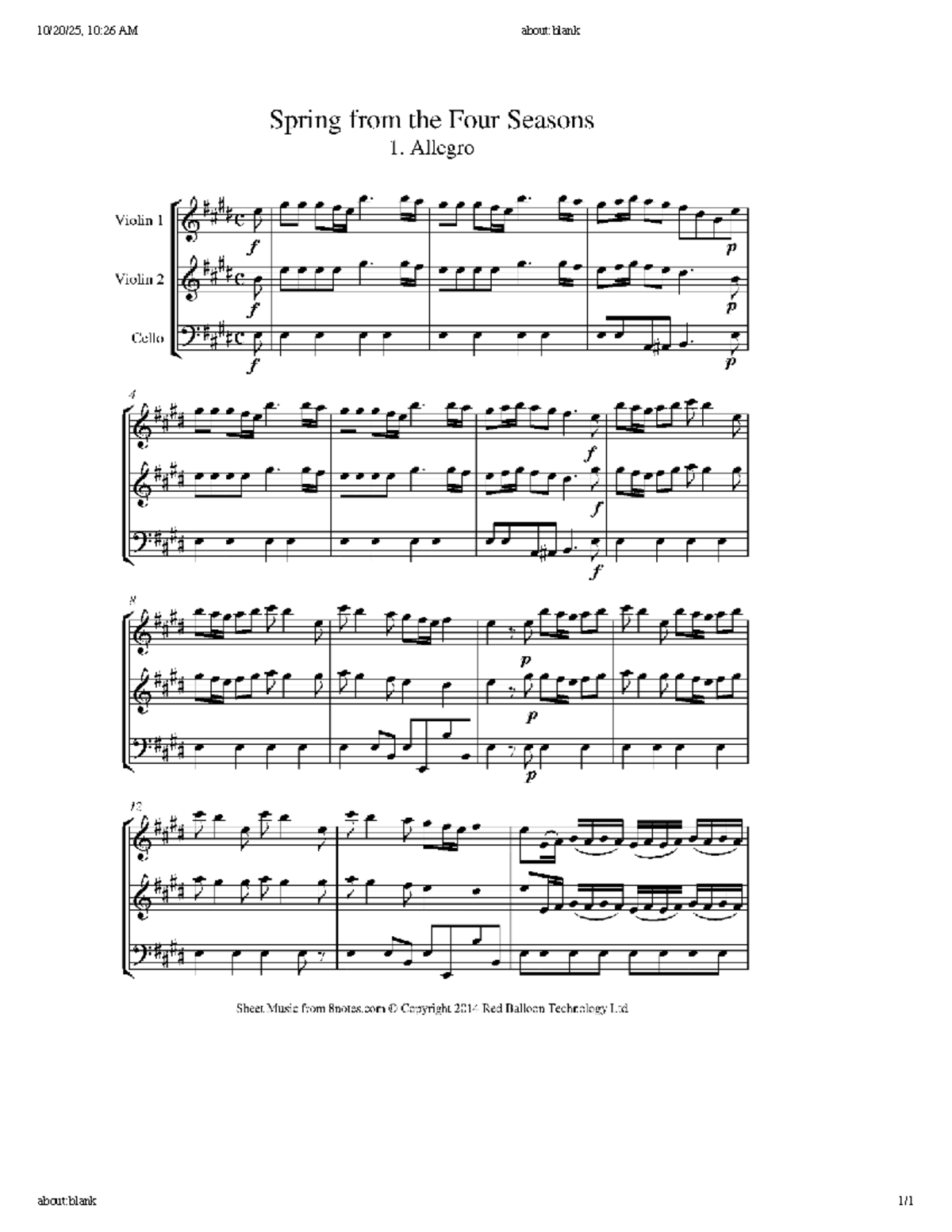 Sheet music 3 - THA 432 - 10:26 AM about:blank Spring from the Four ...