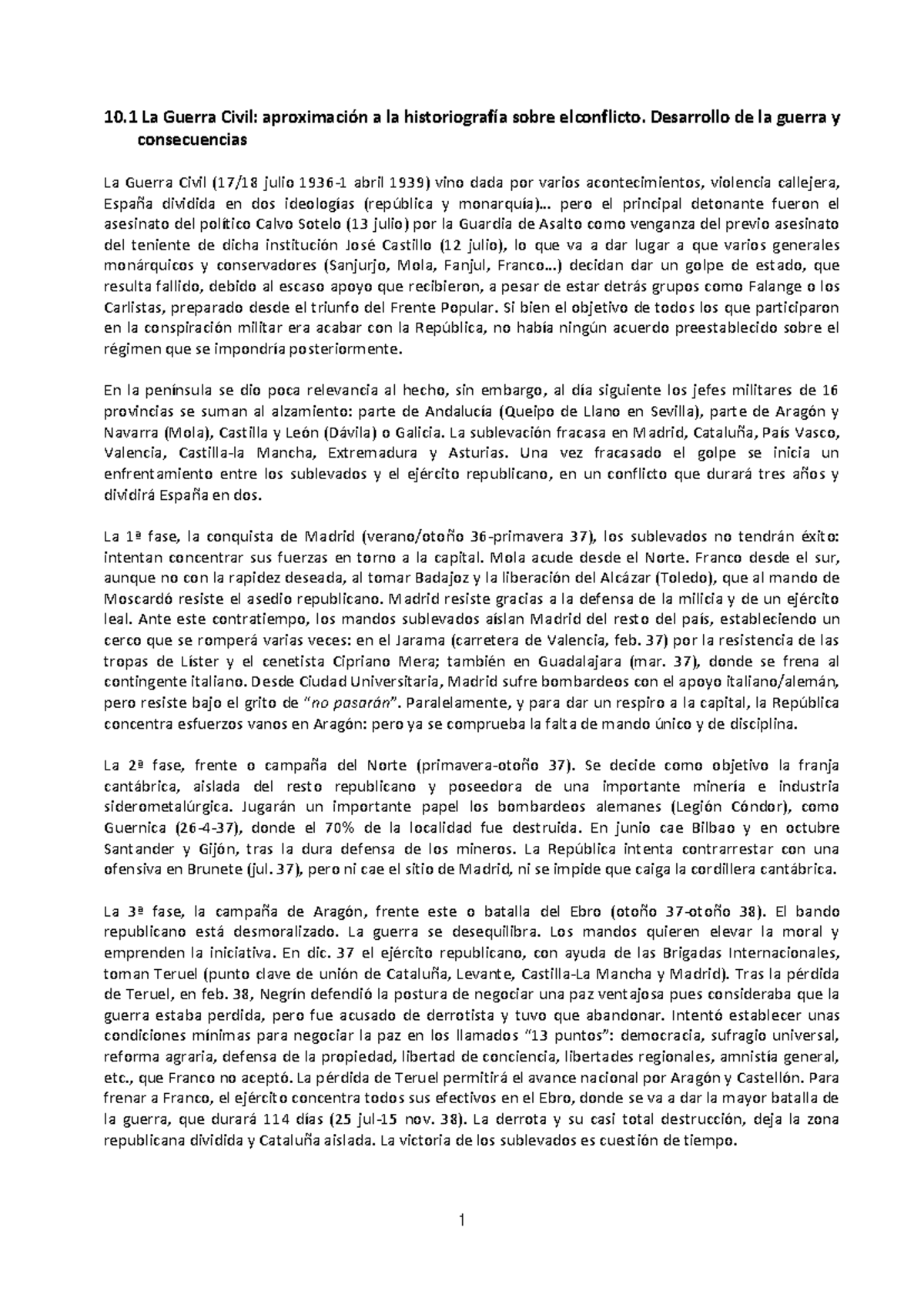 Guerra Civil Española: Análisis y Consecuencias Historiográficas - Studocu