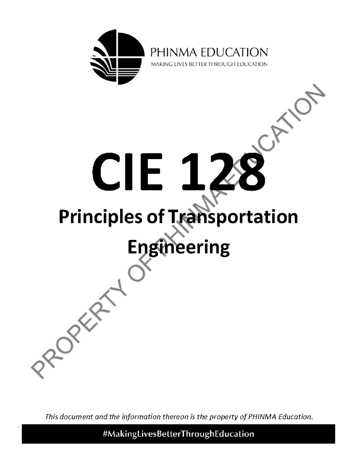 CIE 128: Comprehensive Overview of Transportation Engineering ...