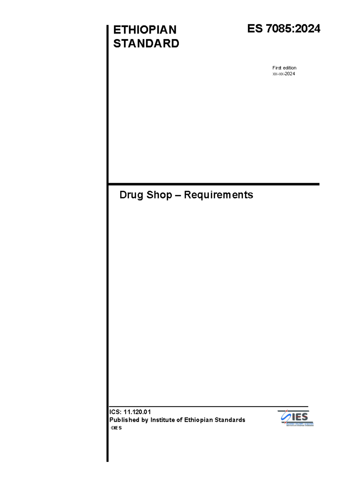 ES 7085 Drug Shop Requirements and Standards 2024 - Studocu