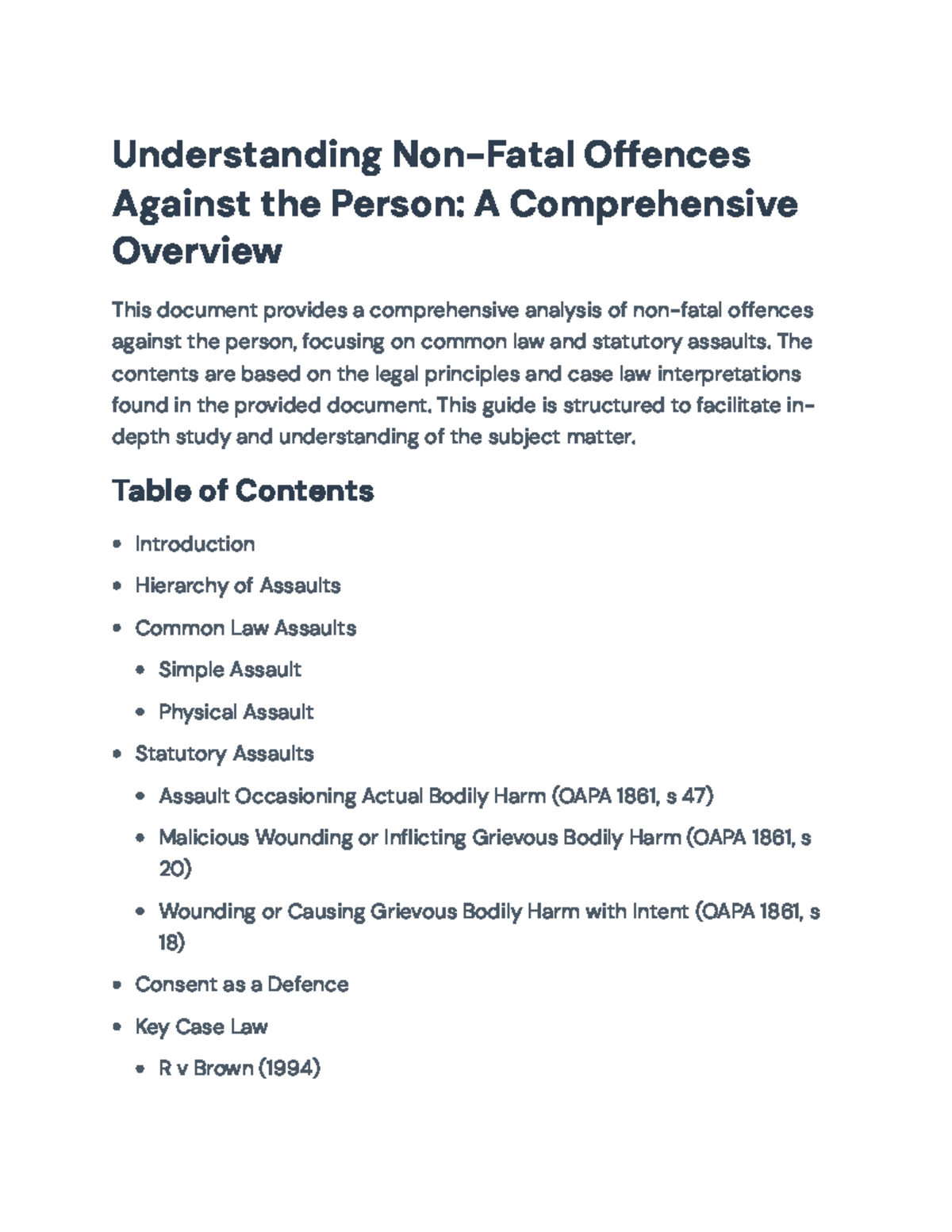Understanding Non-Fatal Offences Against the Person: A Legal Guide ...