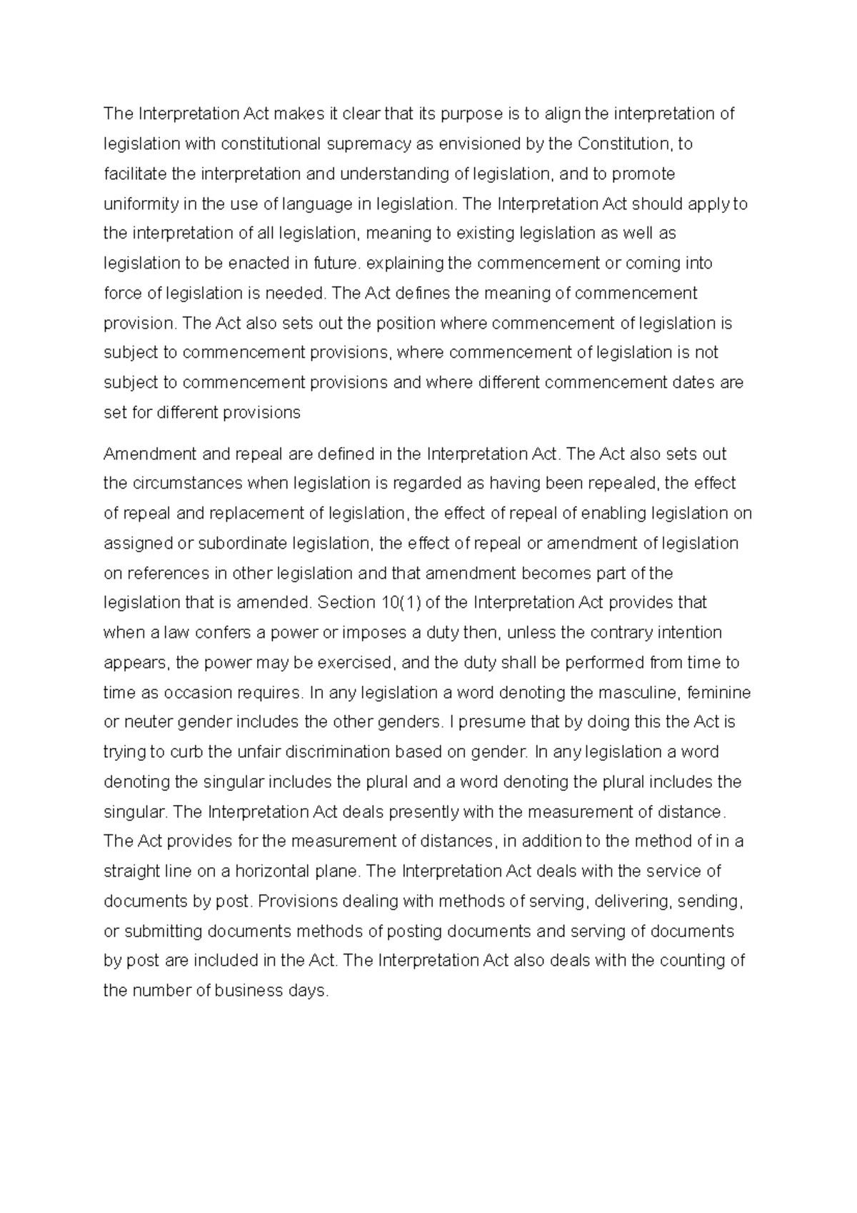 IOS 2601 - INTERPRETATION OF STATUTORY LAW - Study Unit 2 Legislation ...