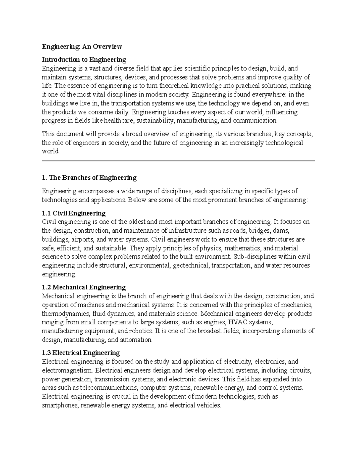 Engineering - The essence of engineering is to turn theoretical ...