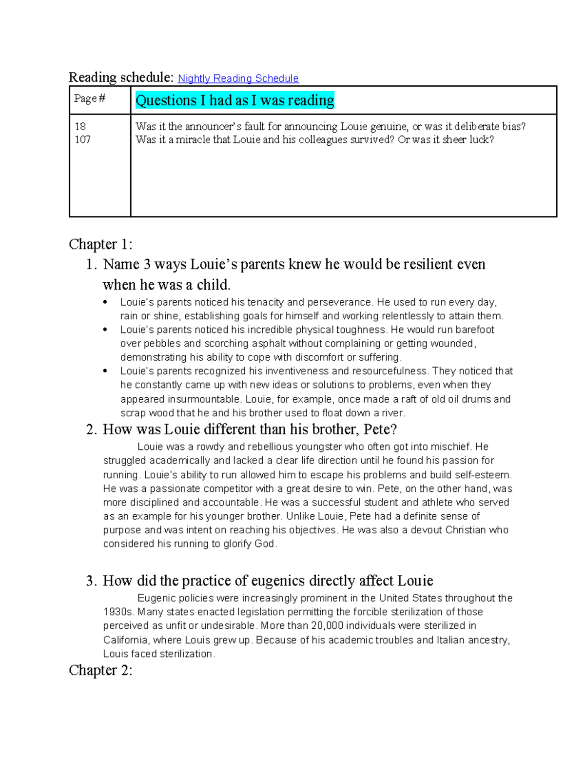 Unbroken (ENG 200) - Chapter Analysis and Discussion Questions - Studocu