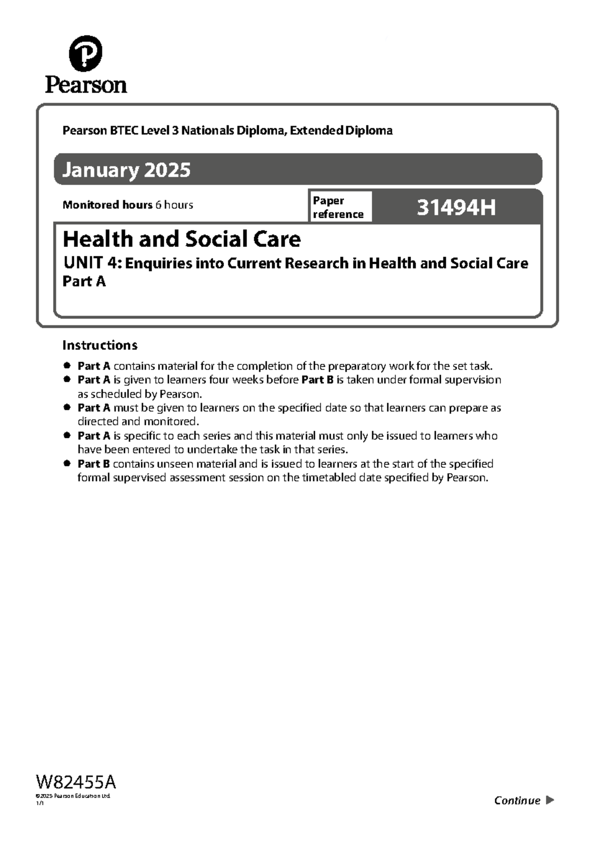 Unit 4 Exam: Enquiries into Research in Health & Social Care - Studocu