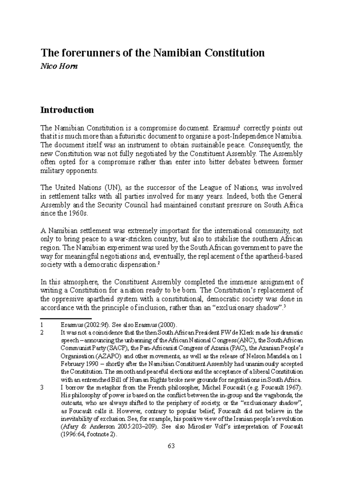 Fore Runners to the Namibian Constitution: Key Historical Documents ...