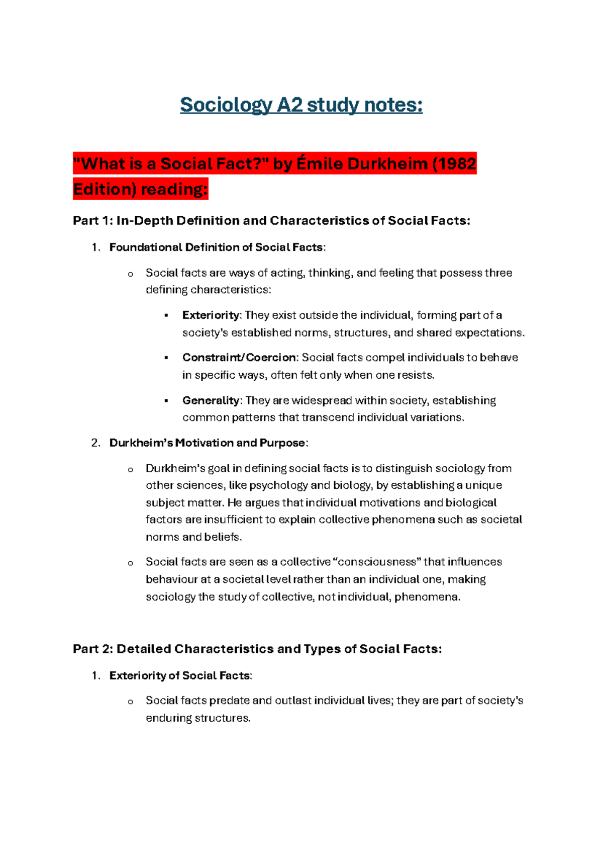 Sociology A2 Final Exam Study Notes: Key Concepts and Theories - Studocu
