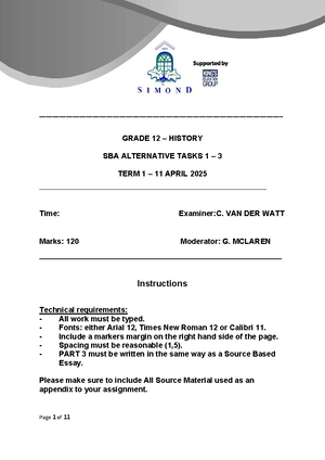 2025 Gr 12 BS Term 1 Test 1 MG - GRADE 12 – BUSINESS STUDIES TERM 1 ...