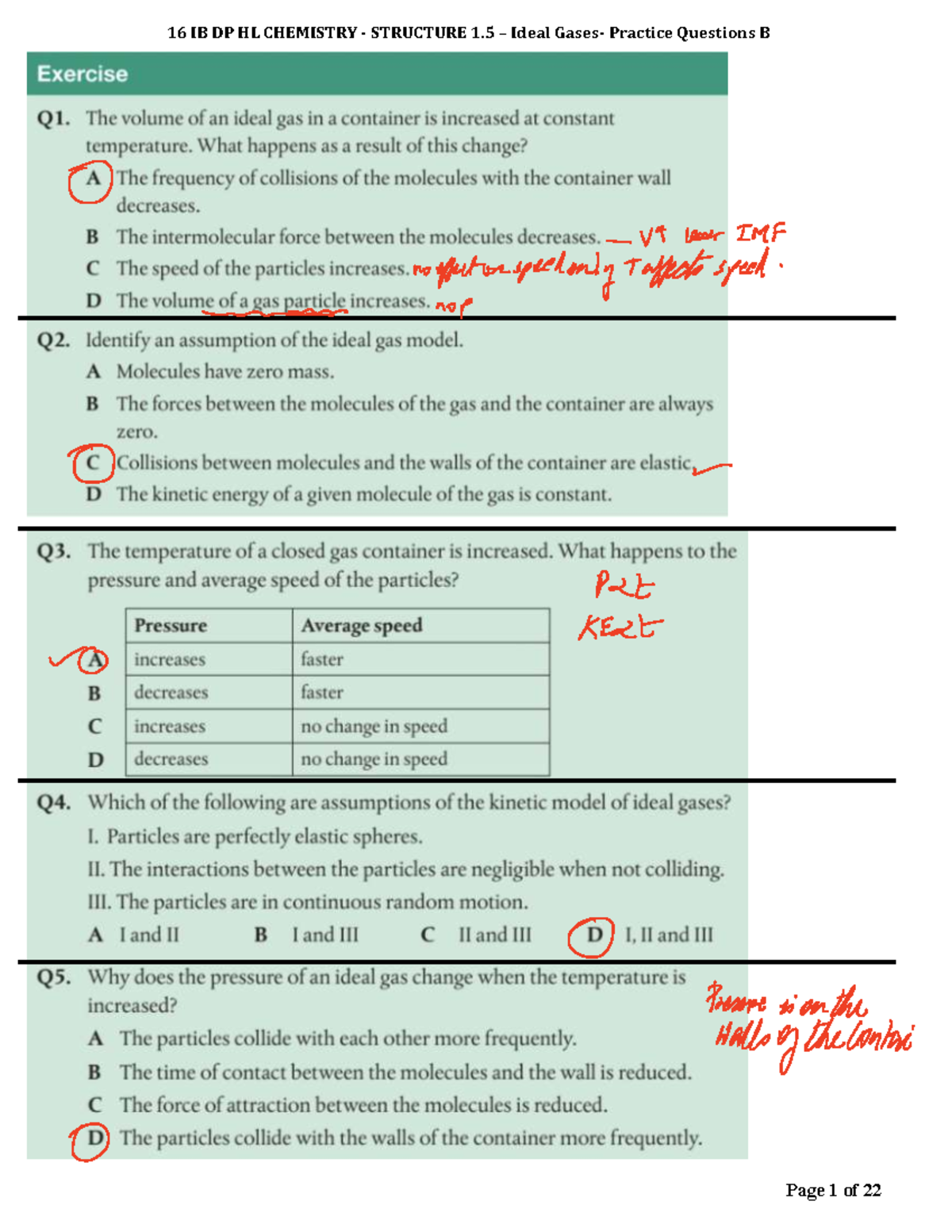16 IB DP HL Chemistry - Structure 1.5 Ideal Practice Questions - Studocu