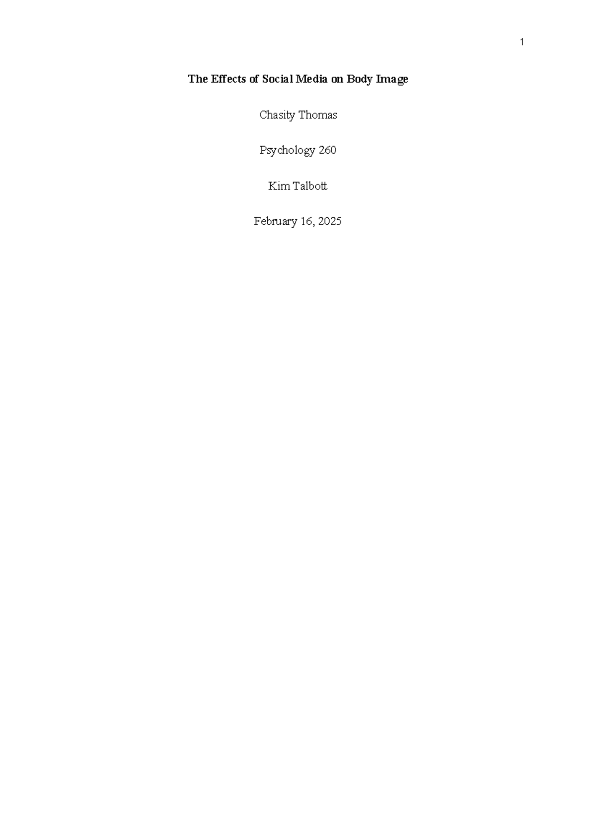 Apa format The Effects of - The Effects of Social Media on Body Image ...