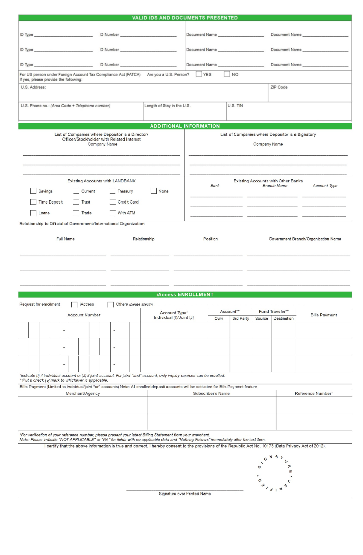 Lbp information sheet - Lbp infos - VALID IDS AND DOCUMENTS PRESENTED ...
