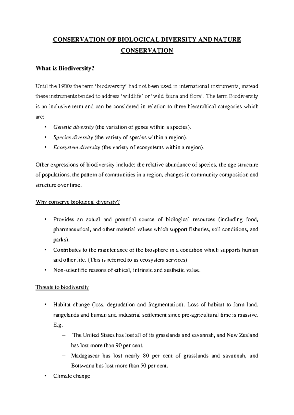 IEL Topic 8- Conservation OF Biological Diversity AND Nature ...