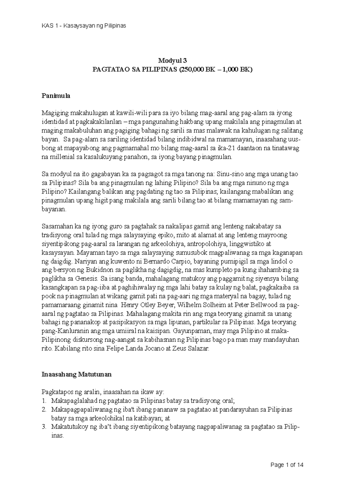 Modyul 3 Pagtatao sa Pilipinas - Modyul 3 PAGTATAO SA PILIPINAS ...