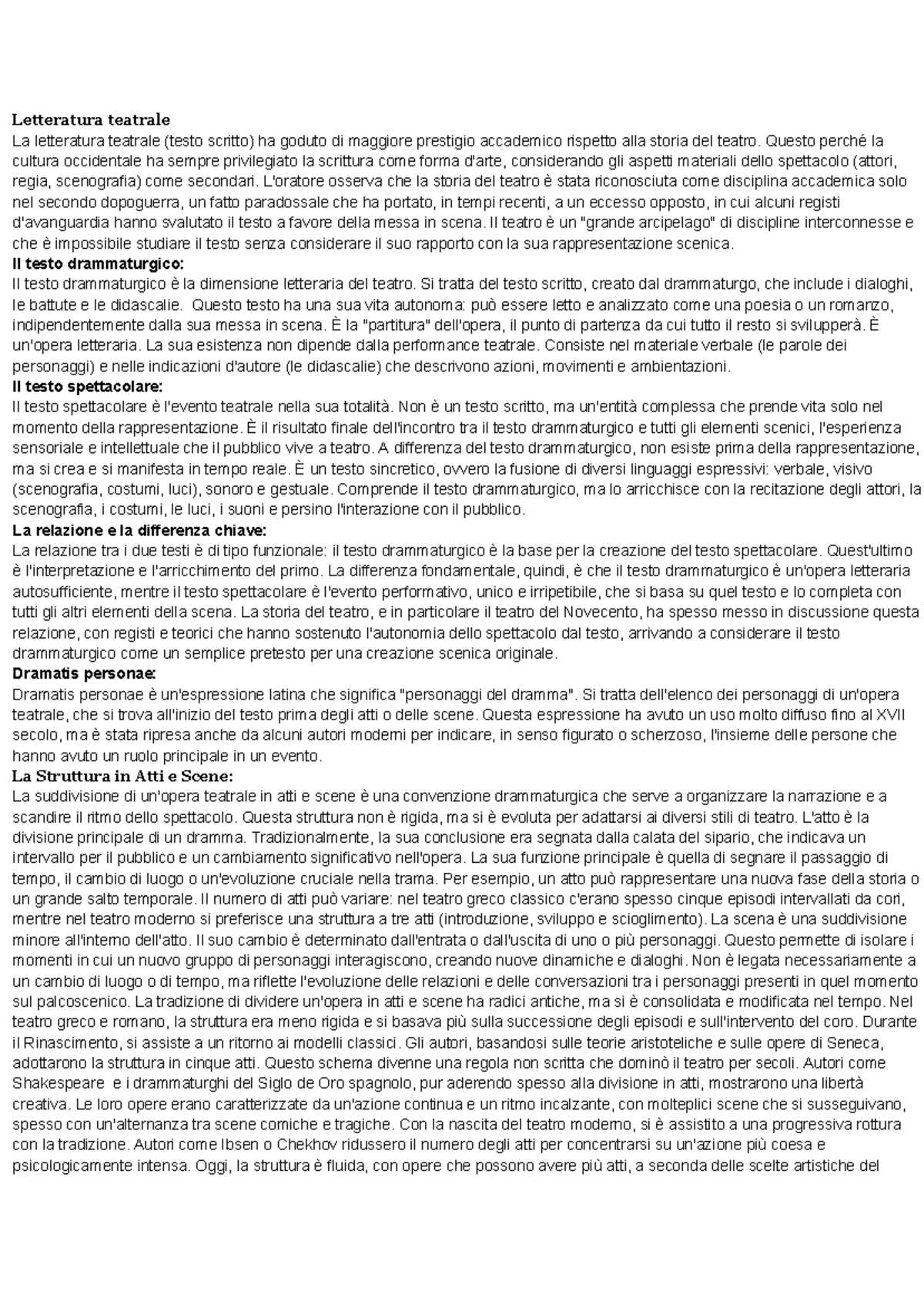 Letteratura Teatrale: Appunti e Analisi delle Opere di Goldoni - Studocu