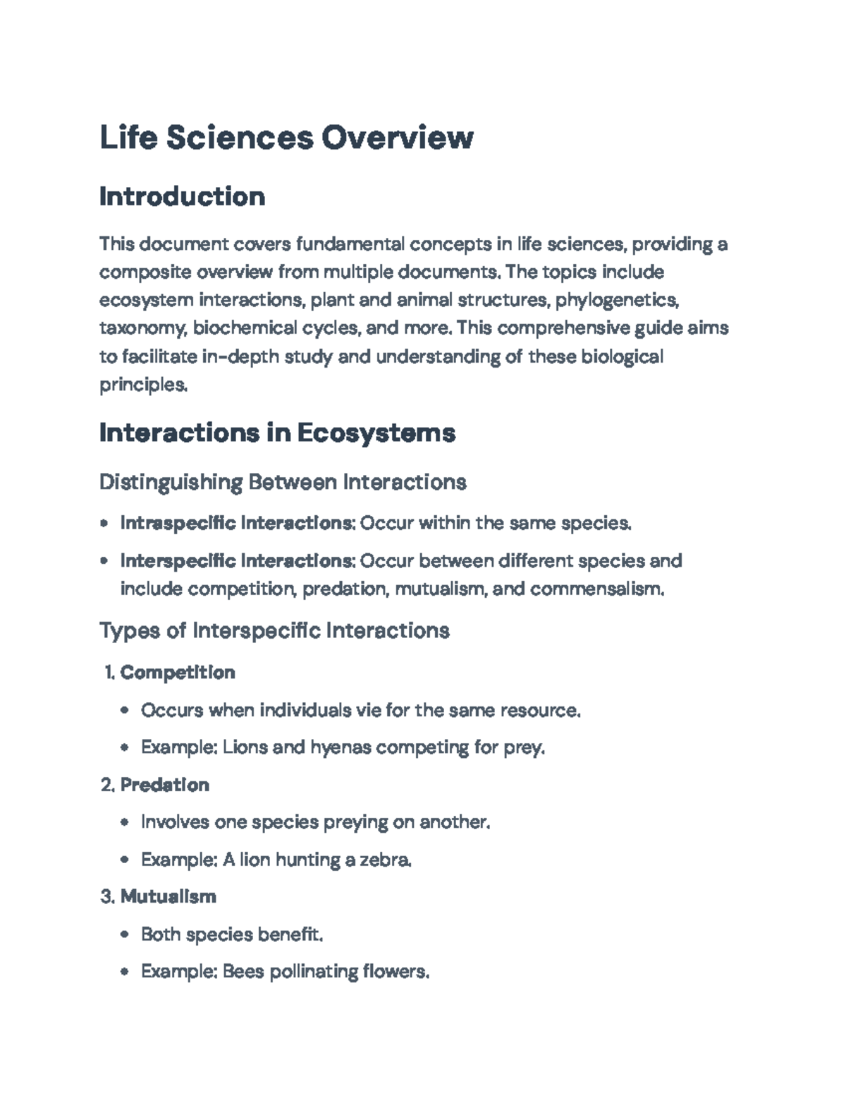 Life Sciences Overview: Ecosystems, Structures & Taxonomy (LSC 101 ...