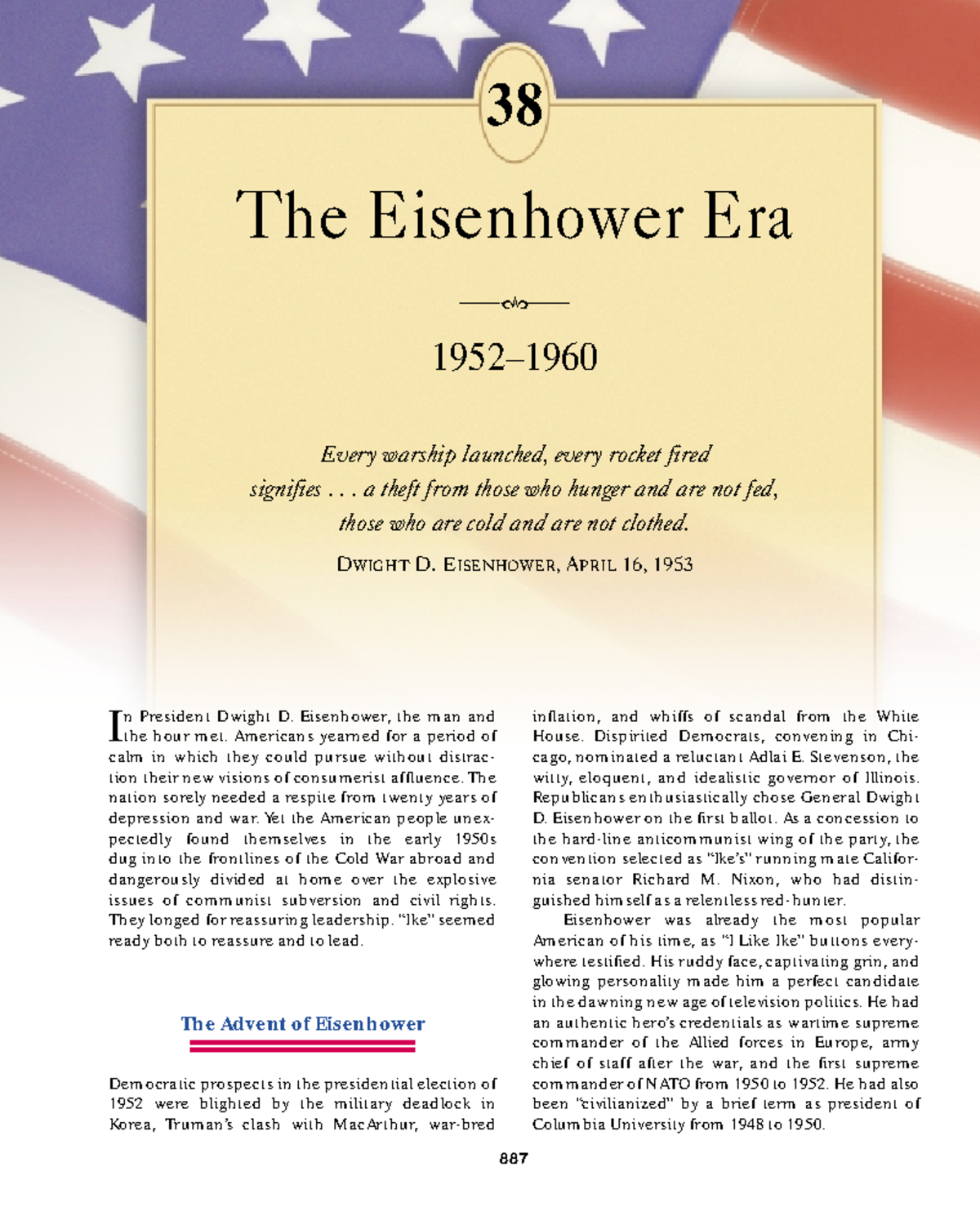 American Pageant CH 38 - The Eisenhower Era Notes - Studocu